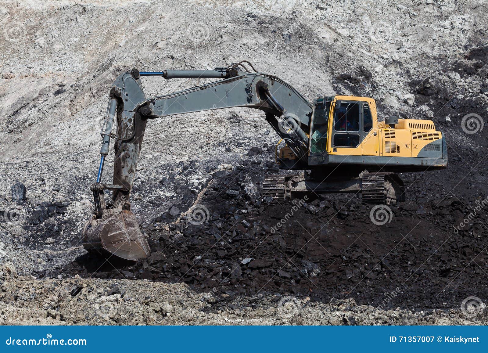 Backhoe Working in Coal Mines Stock Image - Image of industry, loader ...