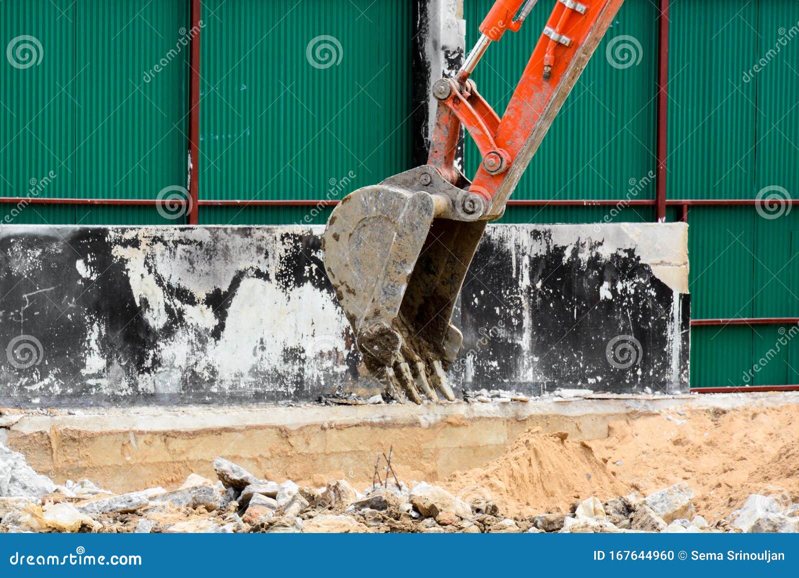Backhoe Working in Construction Site. Stock Photo - Image of ...