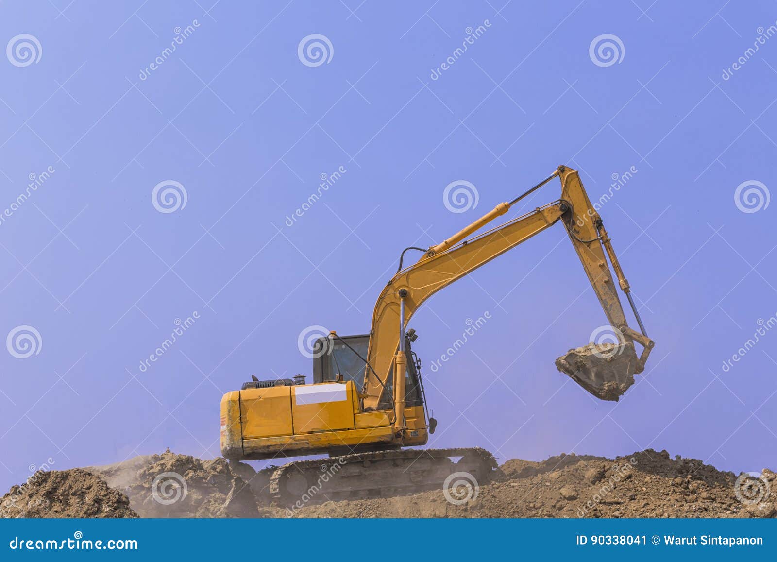 Backhoe working stock image. Image of machine, digging - 90338041