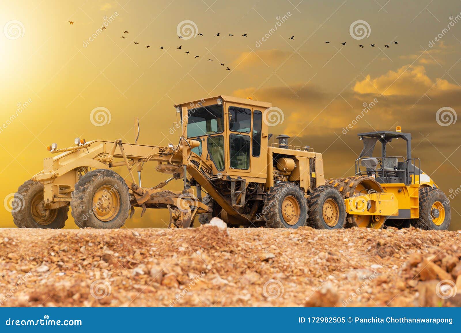Backhoes Excavator Machine At A Construction Site Stock Photography ...