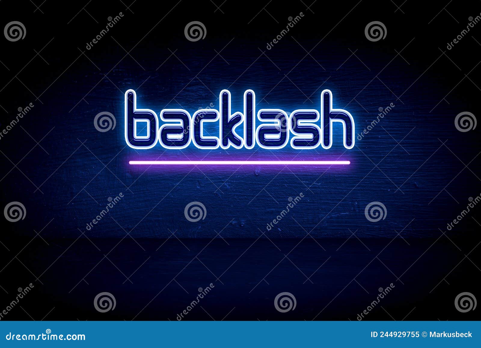 Backlash - Blue Neon Announcement Signboard Stock Illustration ...