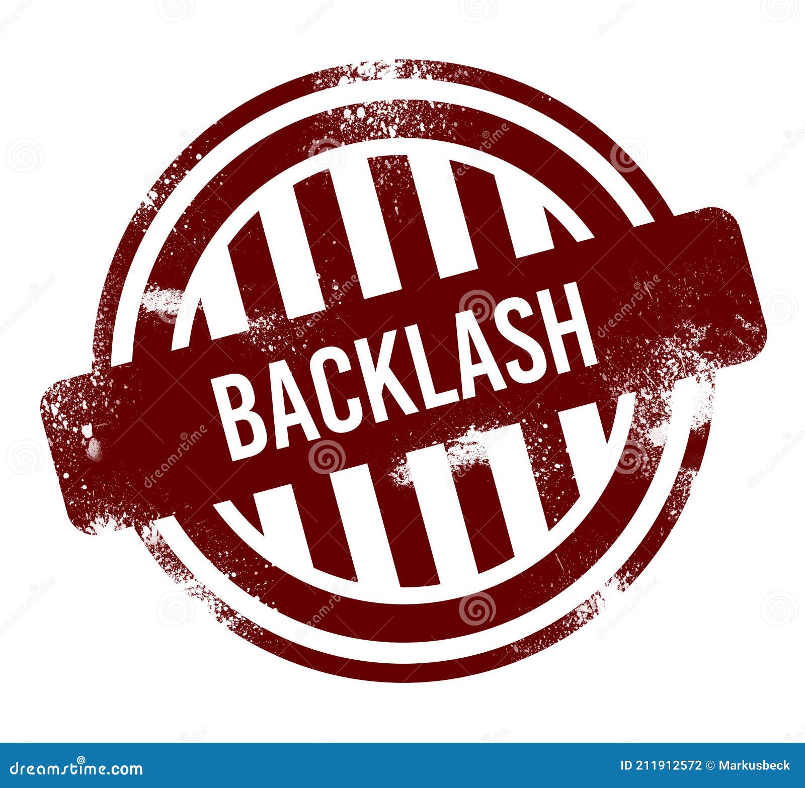 Backlash - Red Round Grunge Button, Stamp Stock Illustration ...