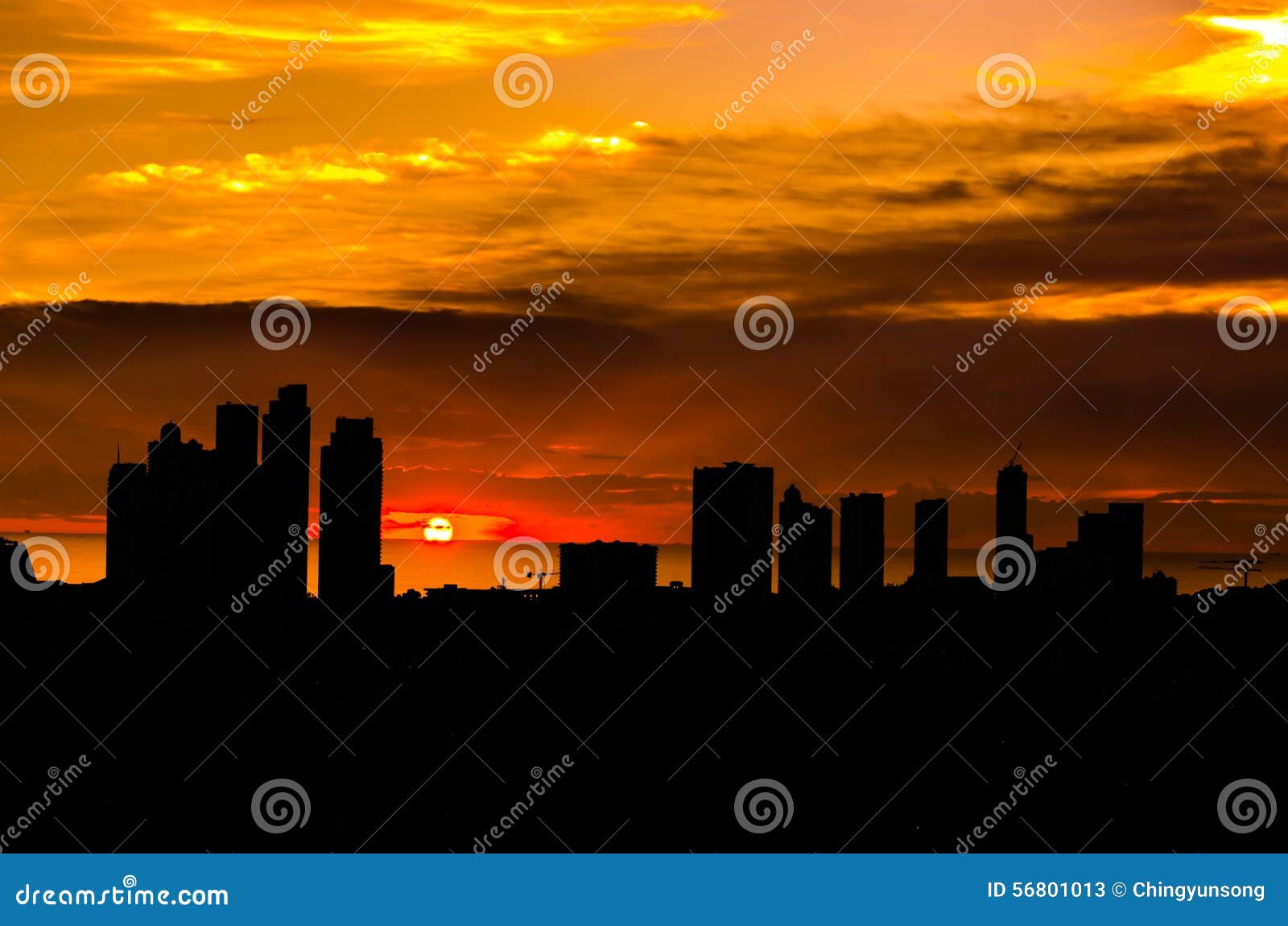Backlight of a Building City in a Beautiful Sunset Stock Image - Image ...