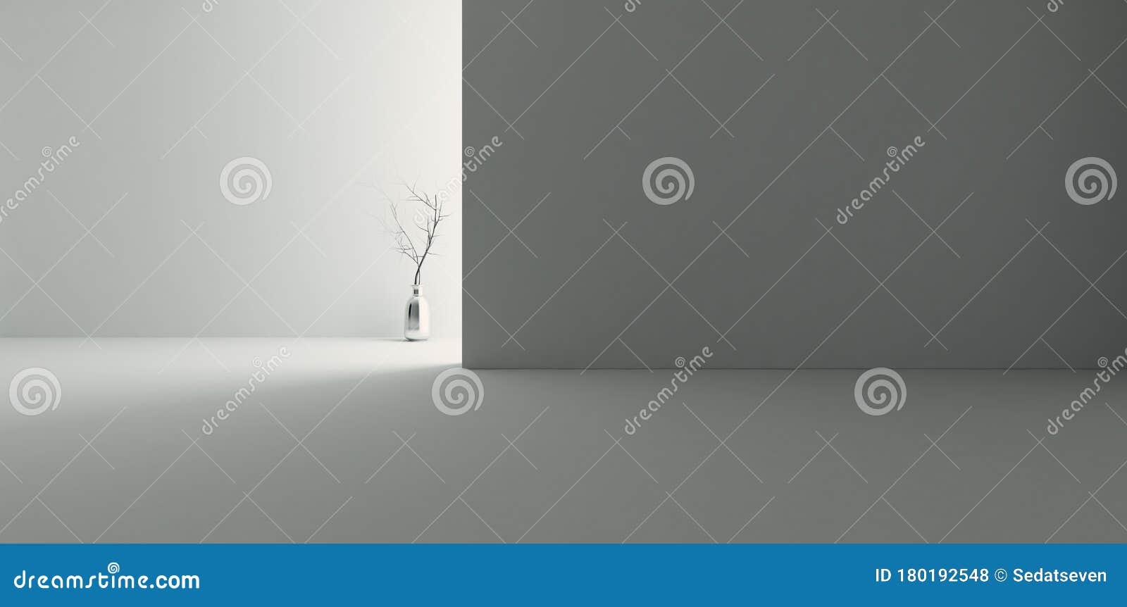 Backlight Empty Room with Wall and Floor Realistic 3D Rendering Stock ...