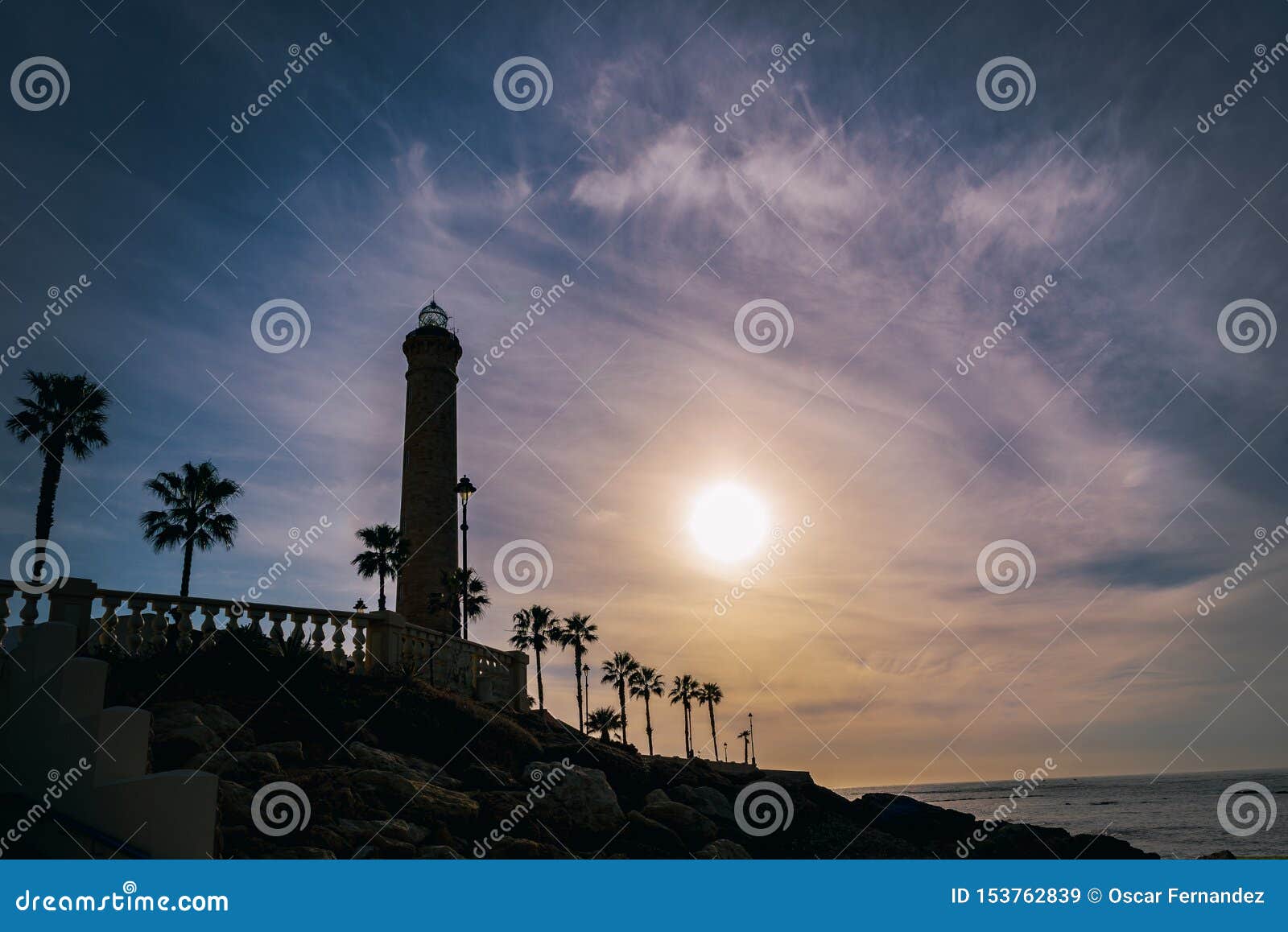 Backlight of the Highest Lighthouse in Spain Stock Image - Image of ...