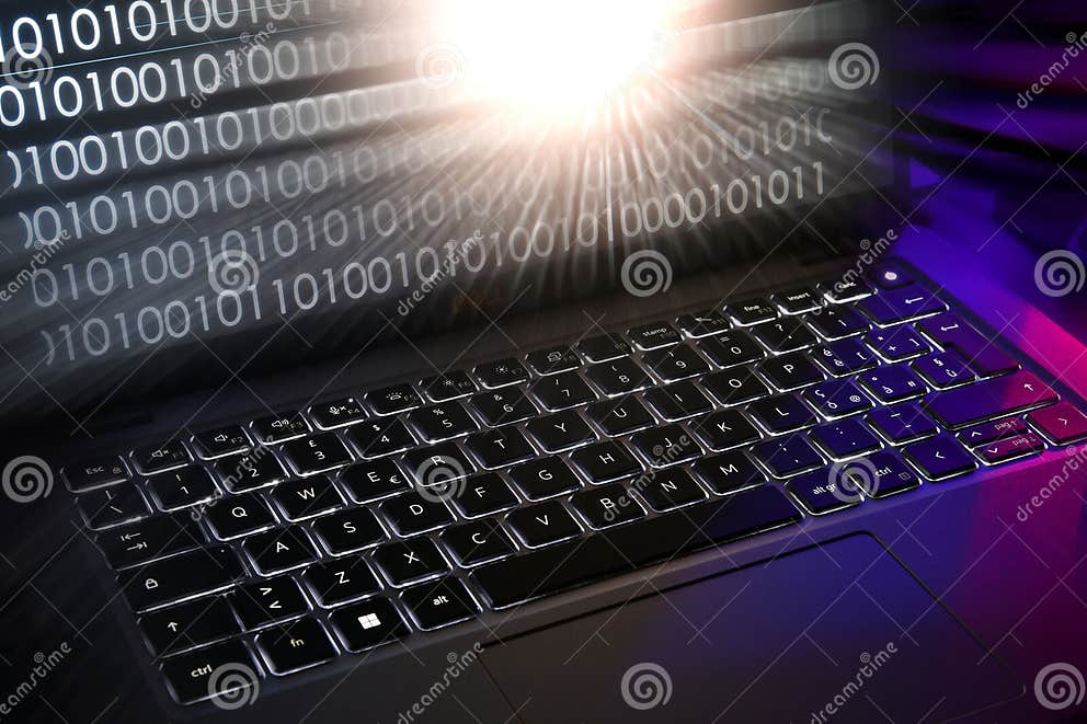 Backlight Keyboard of a Modern Laptop with Sequences of 0s and 1s ...