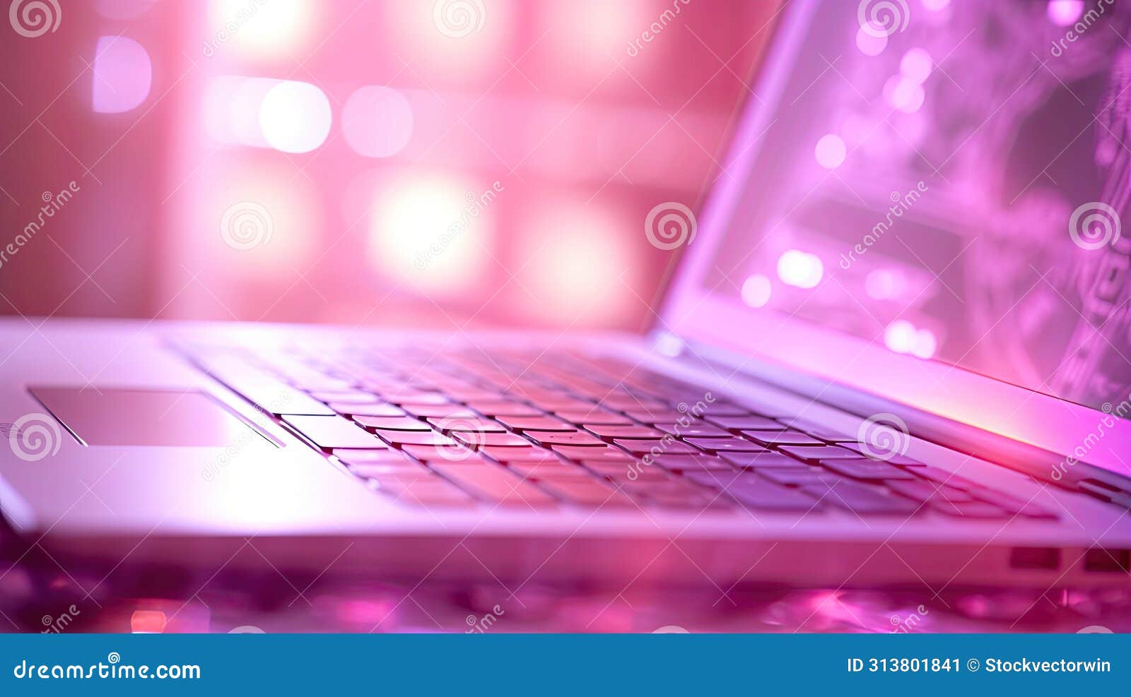 Backlight laptop pink stock illustration. Illustration of feminine ...