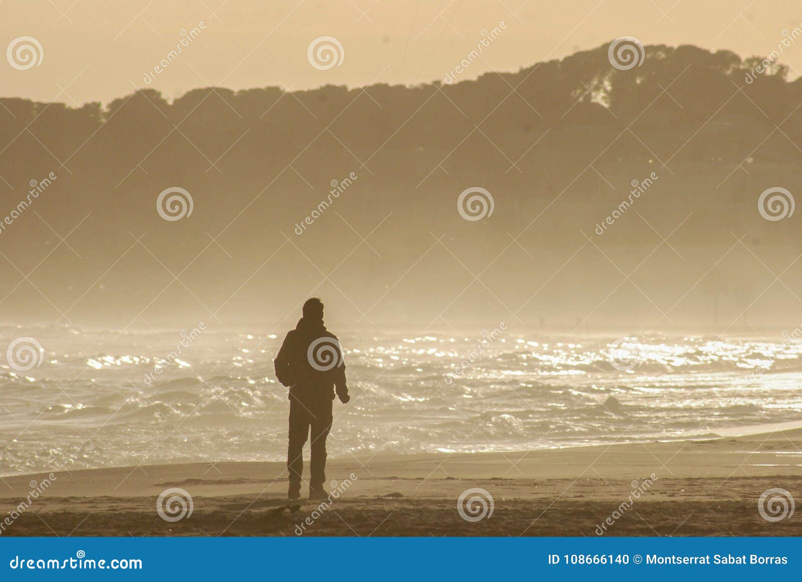 Silhouette of a Man Facing the Sea Editorial Image - Image of backlight ...