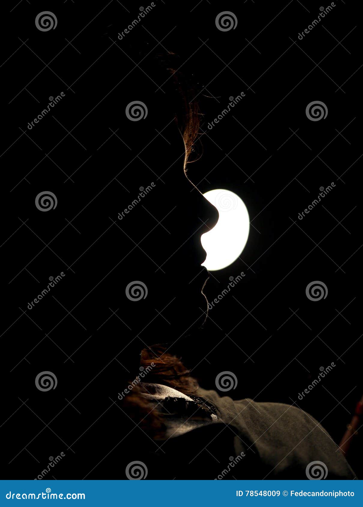 Backlight of a Profile with the Mouth and Nose of a Woman Stock Image ...