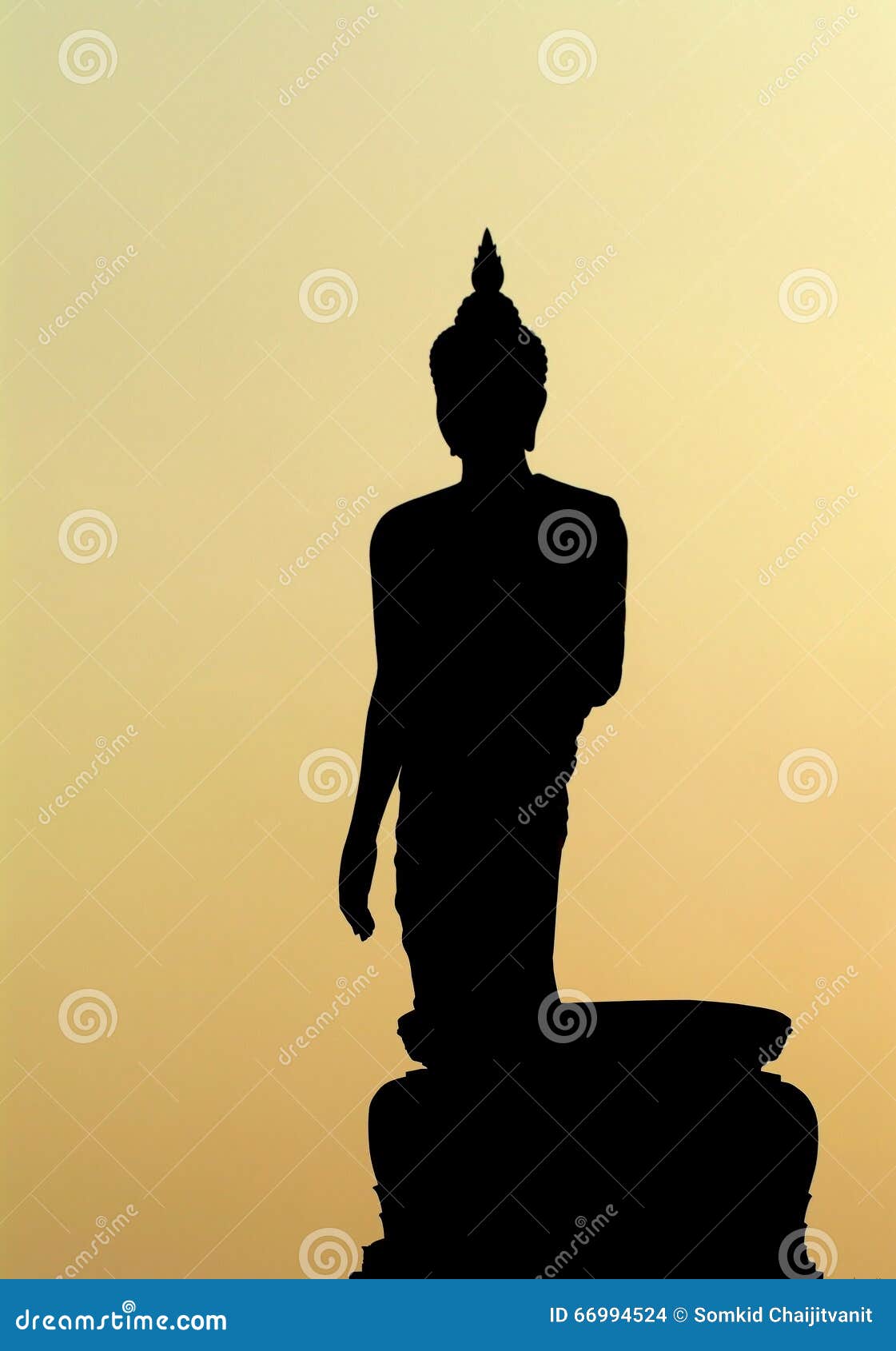 Backlight Silhouette of Buddha Statues in the Temple.- Stock Photo ...