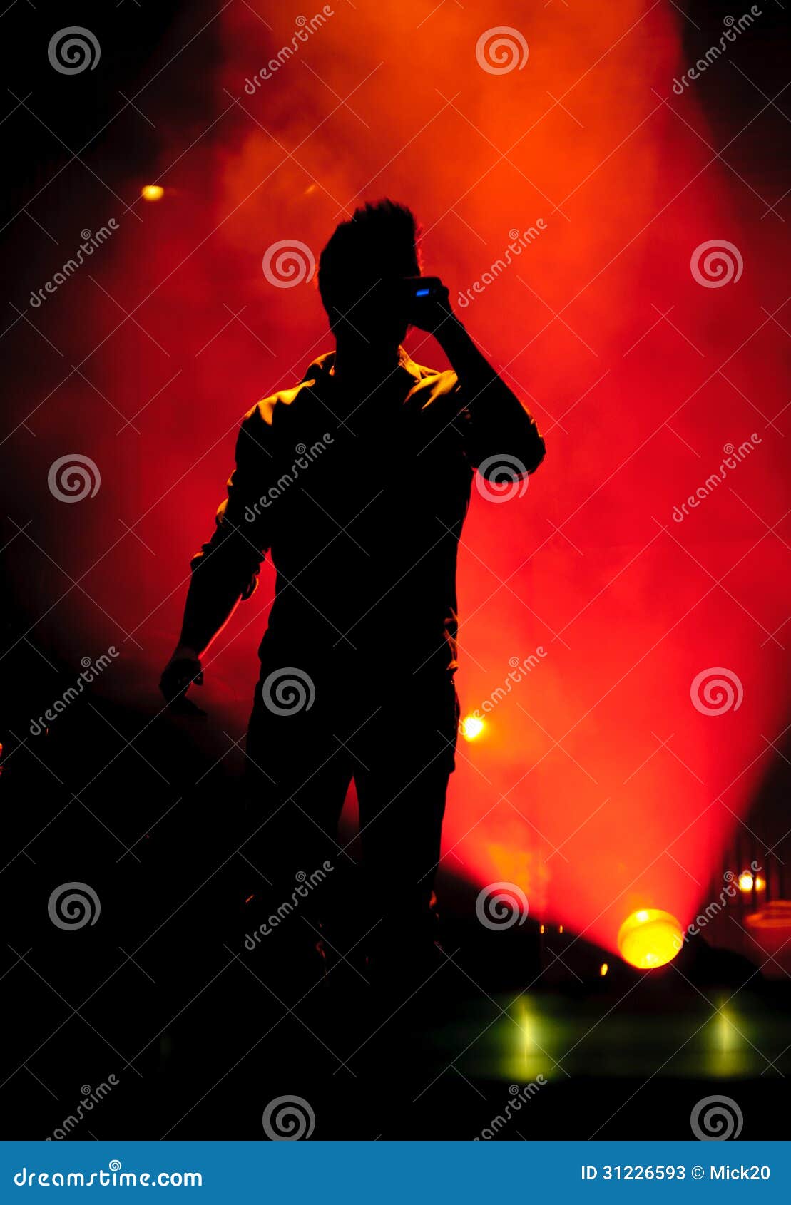 Backlight Singer during Concert Stock Image - Image of hearing, live ...