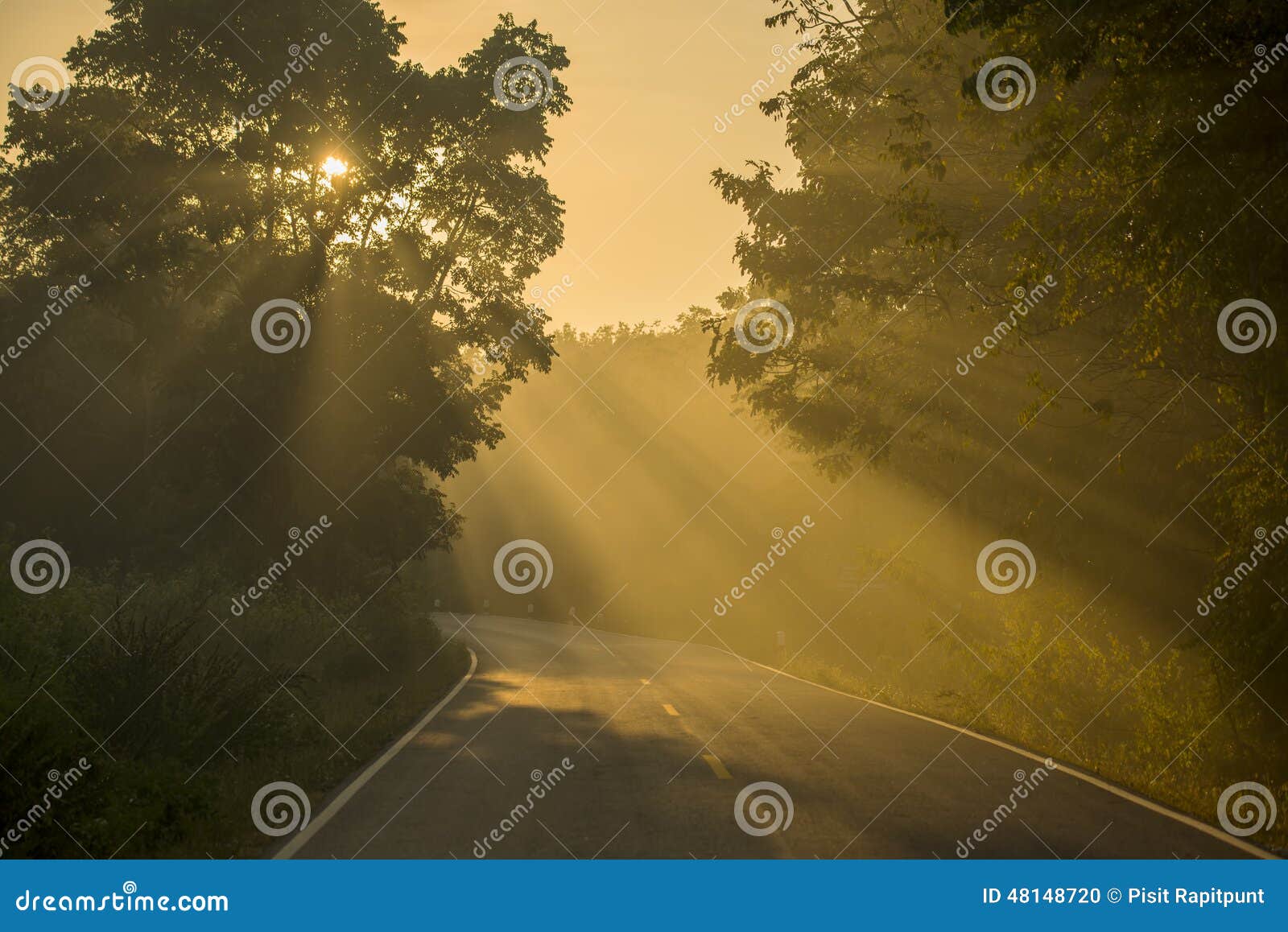Backlight and Sun Flare Long Road Stock Photo - Image of thailand ...