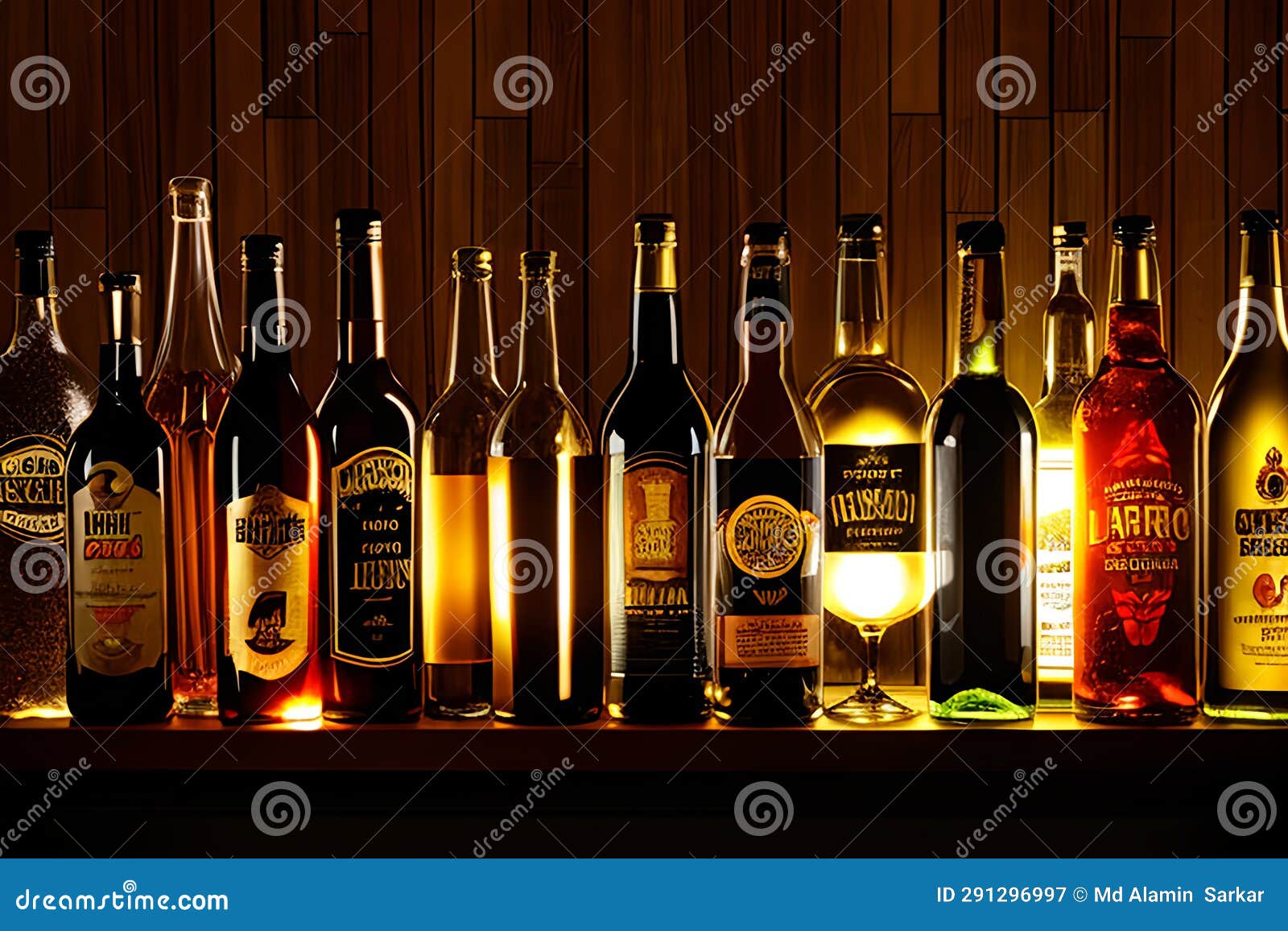 Backlighted Bottles Club Bar Background Stock Image - Image of liqueur ...