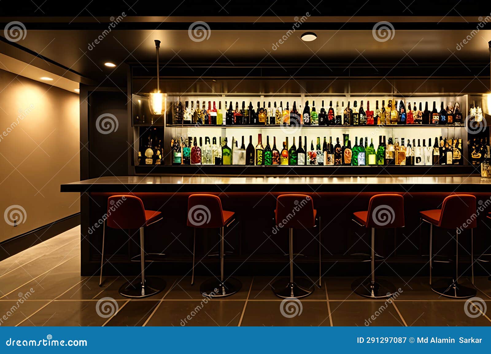 Backlighted Bottles Club Bar Background Stock Image - Image of alcohol ...