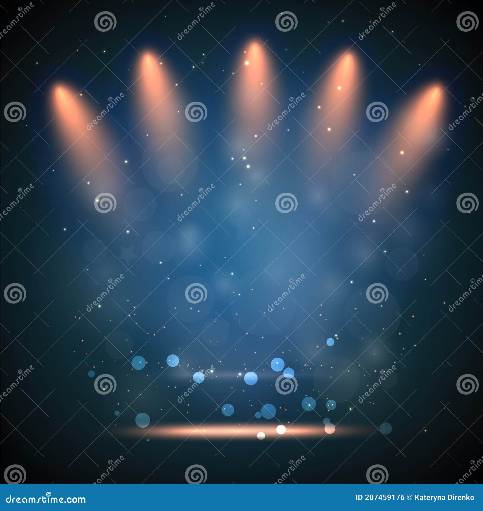 Backlighting of Billboards with Pink Soft Light. Vector. Five Lights ...