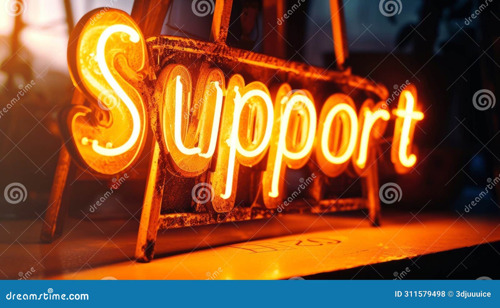 Backlighting Support Concept Creative Horizontal Art Poster. Stock ...