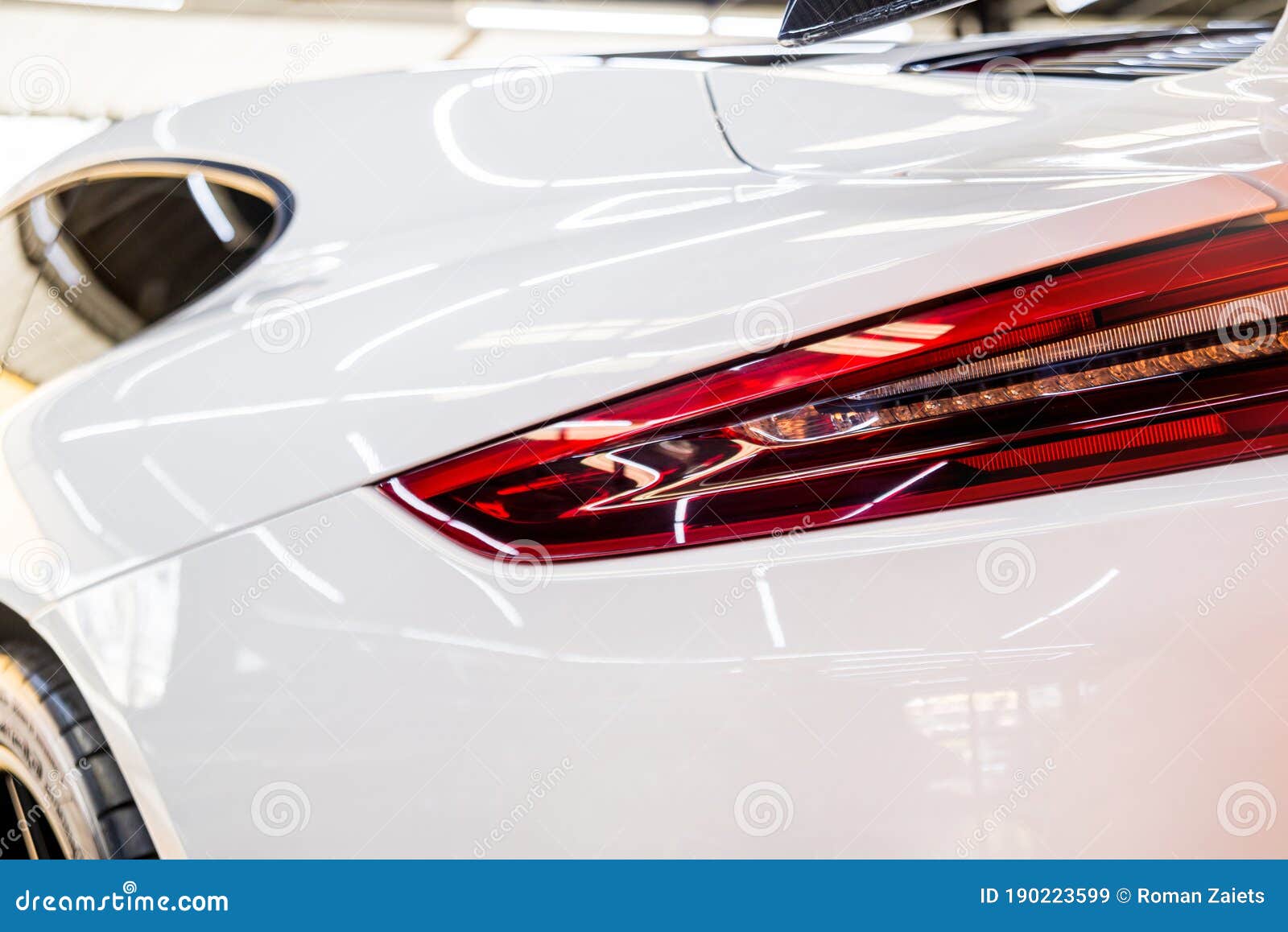 Backlights and Details of White Sport Car Editorial Stock Image - Image ...