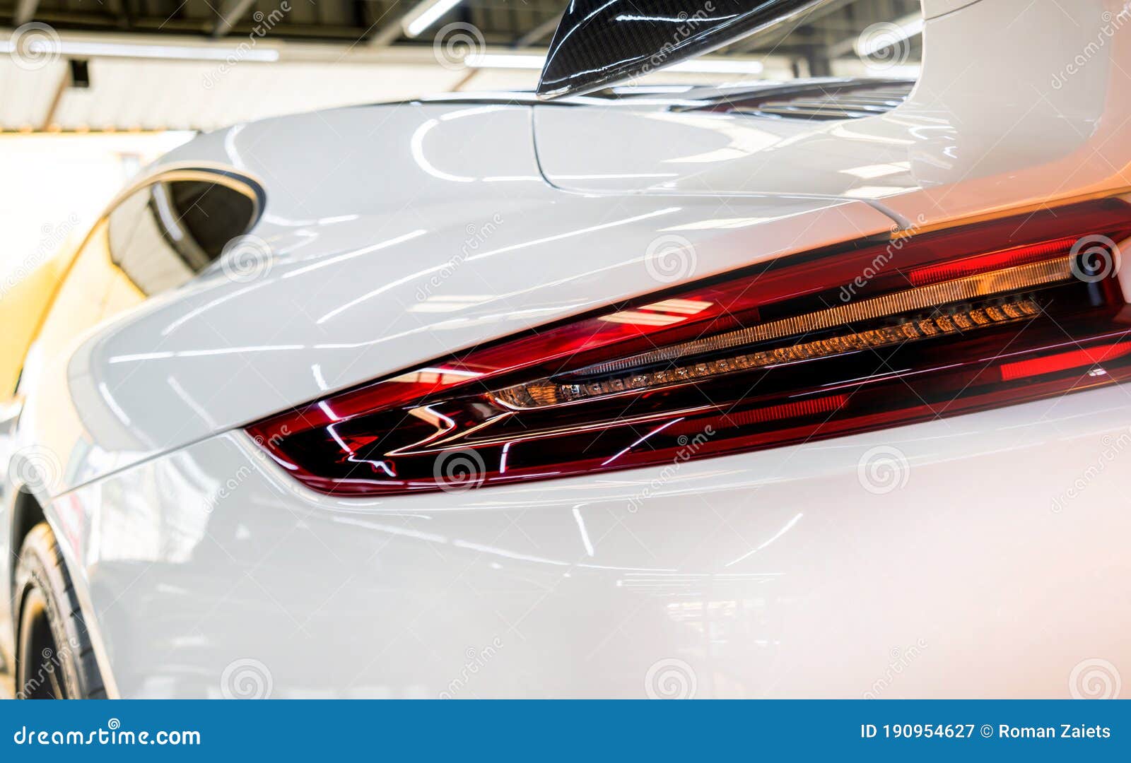 Backlights and Details of White Sport Car Stock Image - Image of auto ...