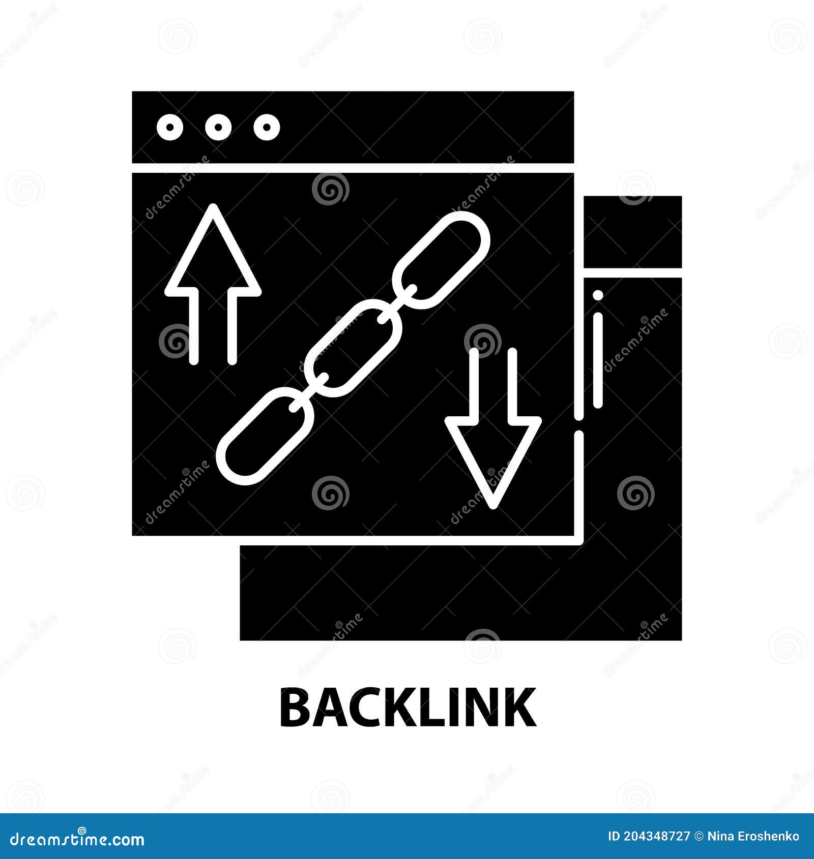 Backlink Icon, Black Vector Sign with Editable Strokes, Concept ...