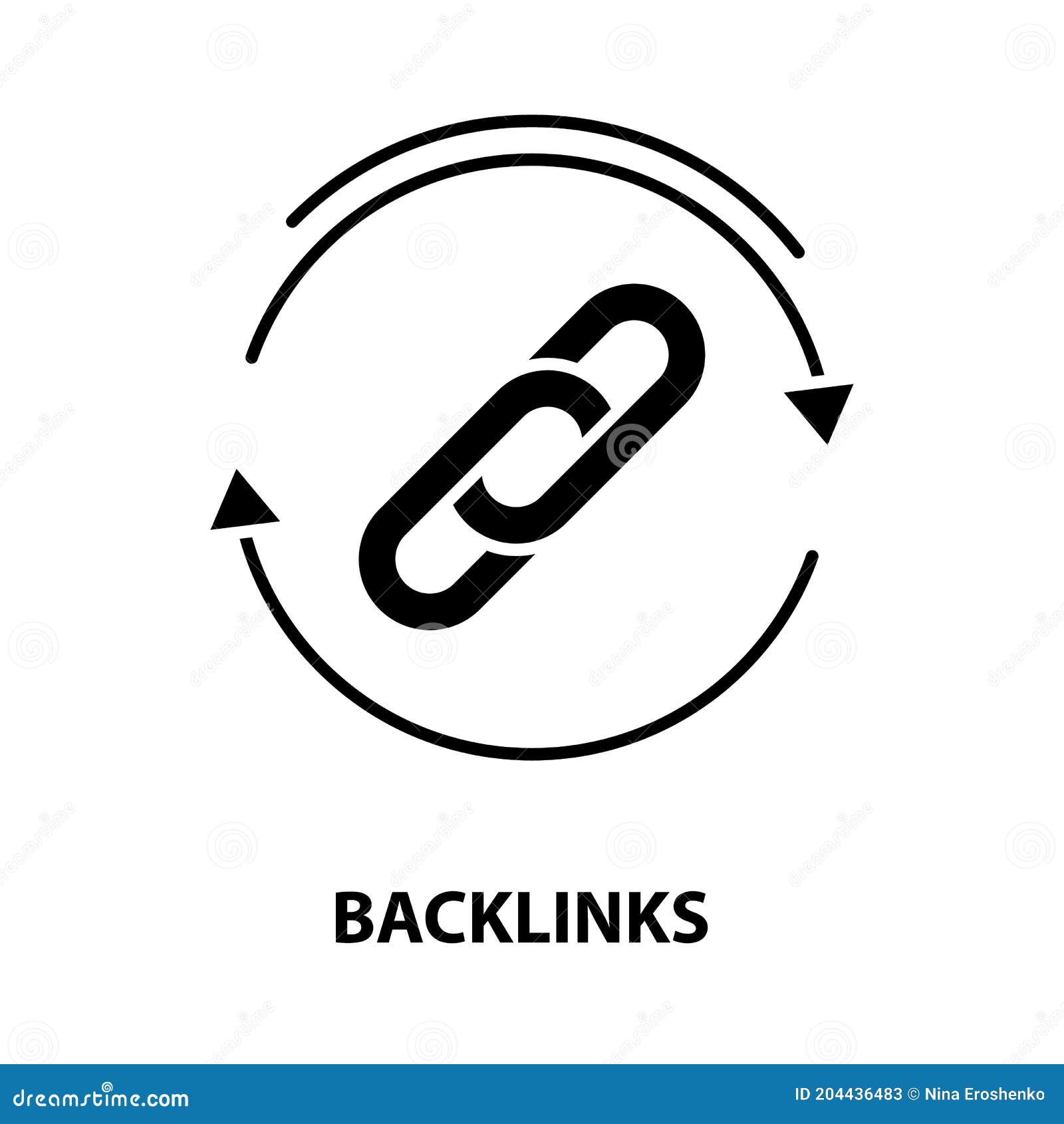 Backlinks Icon, Black Vector Sign with Editable Strokes, Concept ...