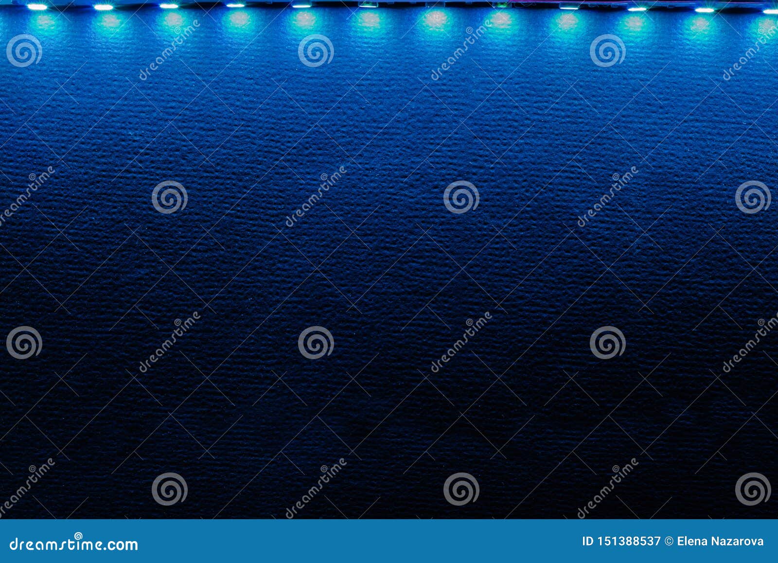 Backlit Background of Blue Led Strip Lights and Reflections on Black ...