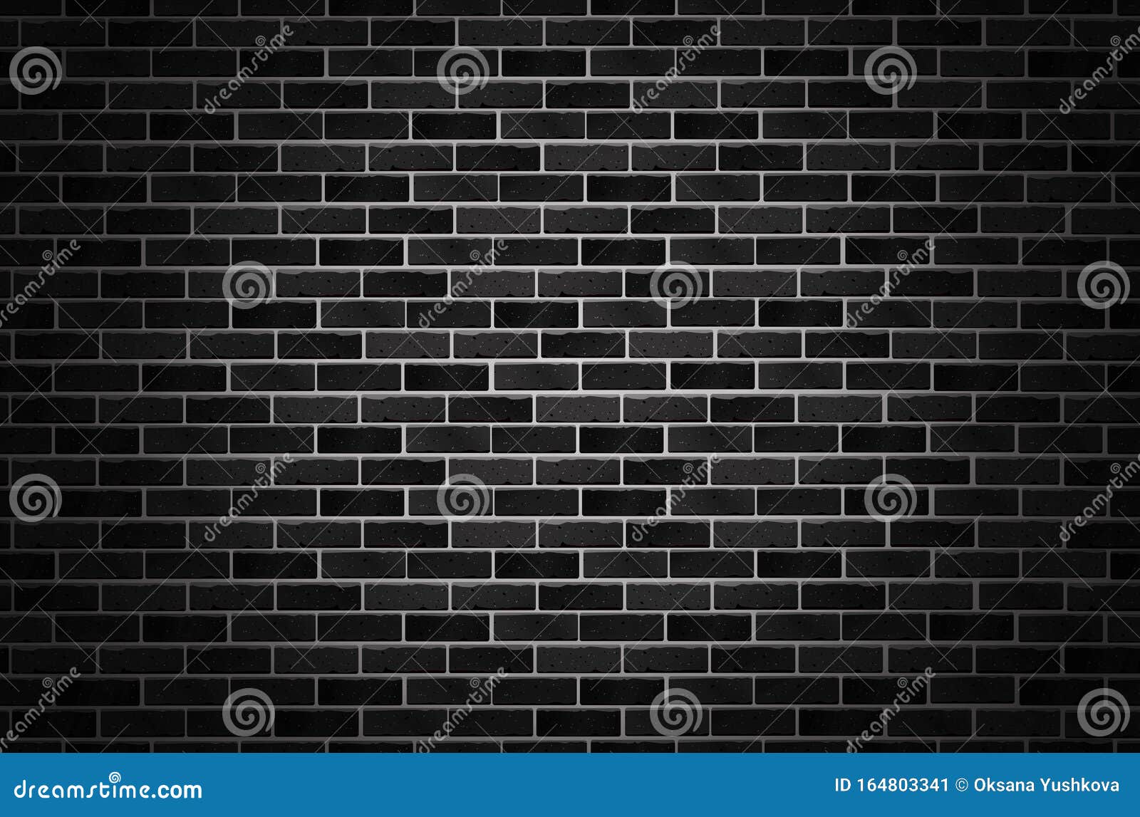Backlit black brick wall stock illustration. Illustration of aged ...