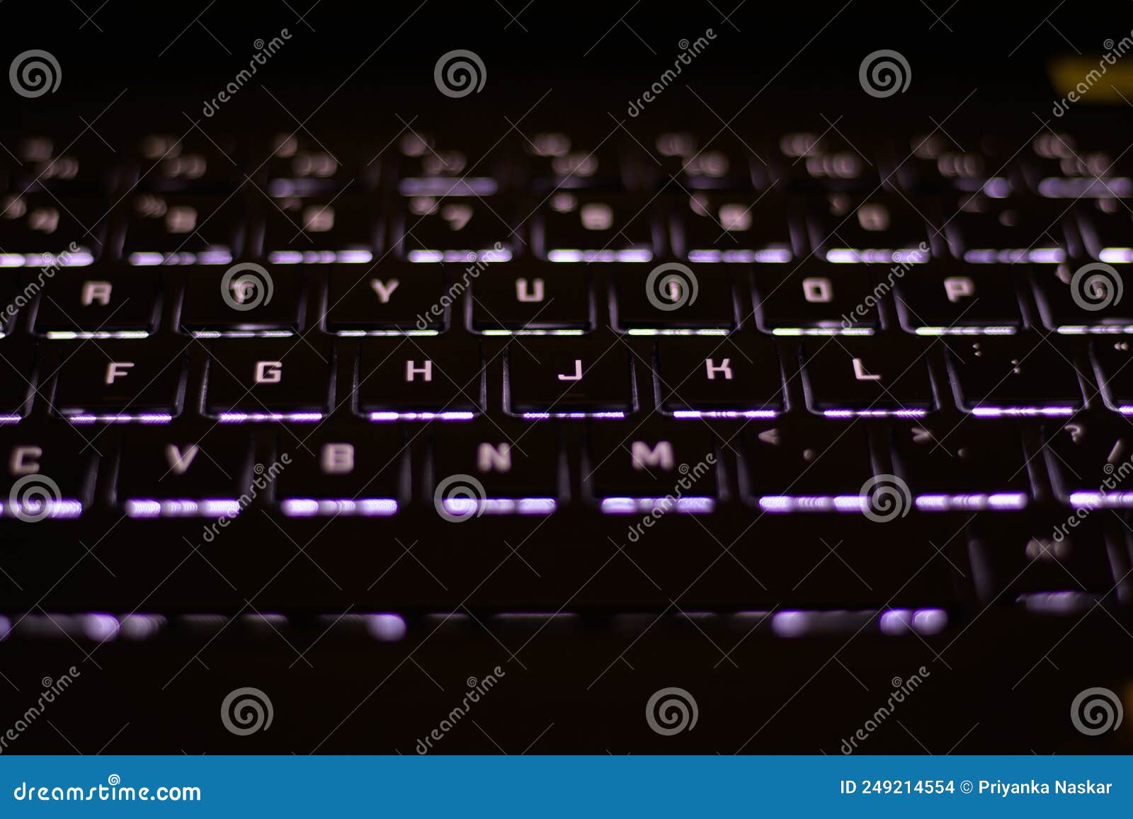 Backlit Black Computer Keyboard at Dark Stock Photo - Image of modern ...