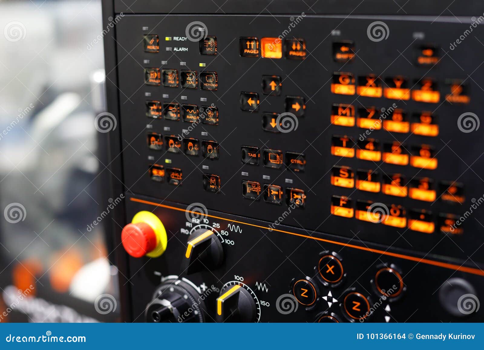 Backlit Buttons on the CNC Control Panel Stock Photo - Image of backlit ...