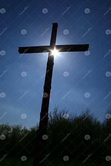 Backlit cross stock photo. Image of sunlight, christian - 4951684