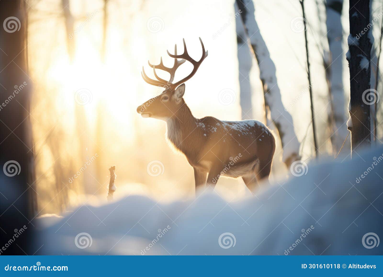Backlit Elk with Breath Visible in Cold Air Stock Photo - Image of ...