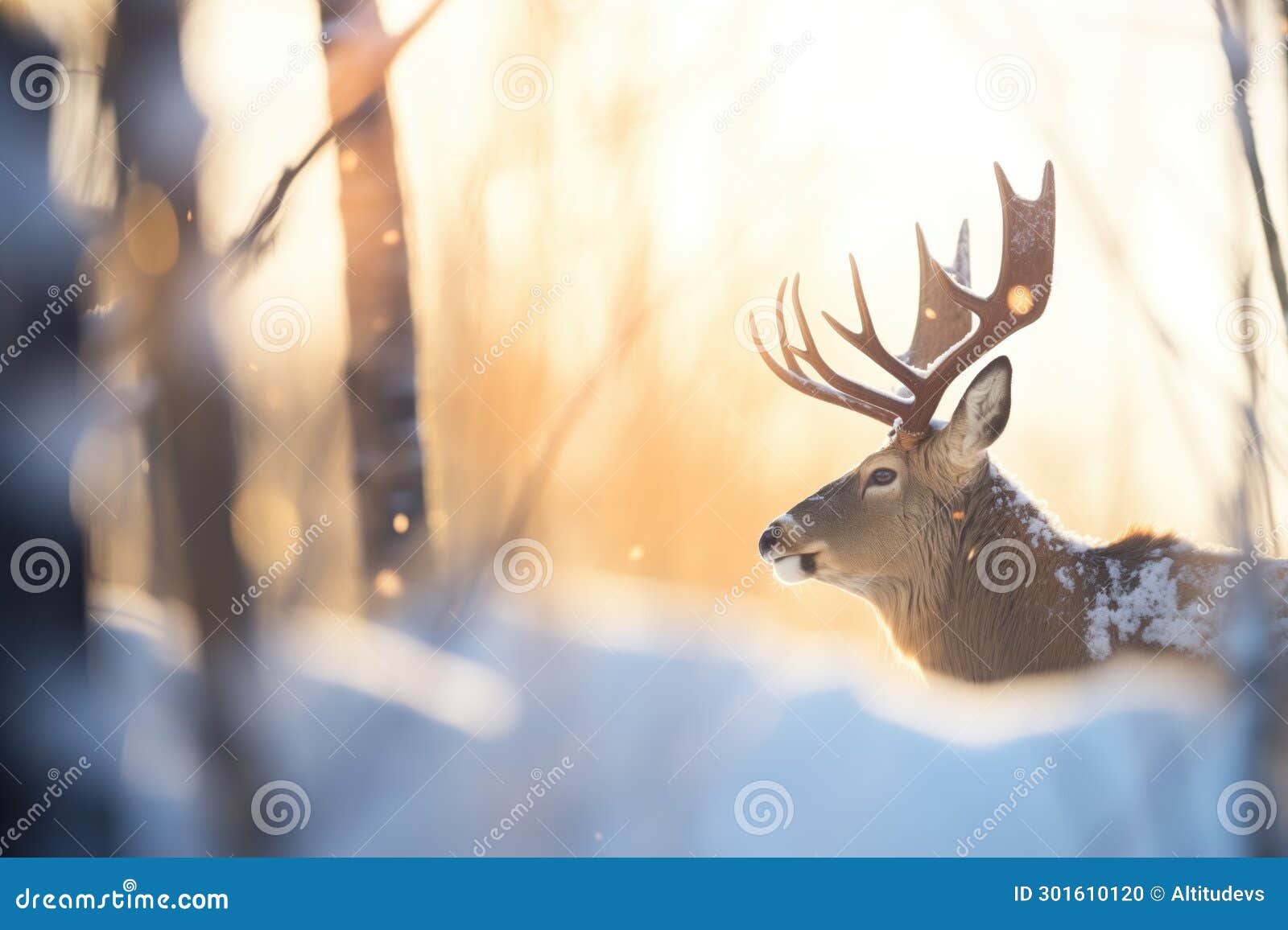 Backlit Elk with Breath Visible in Cold Air Stock Photo - Image of ...