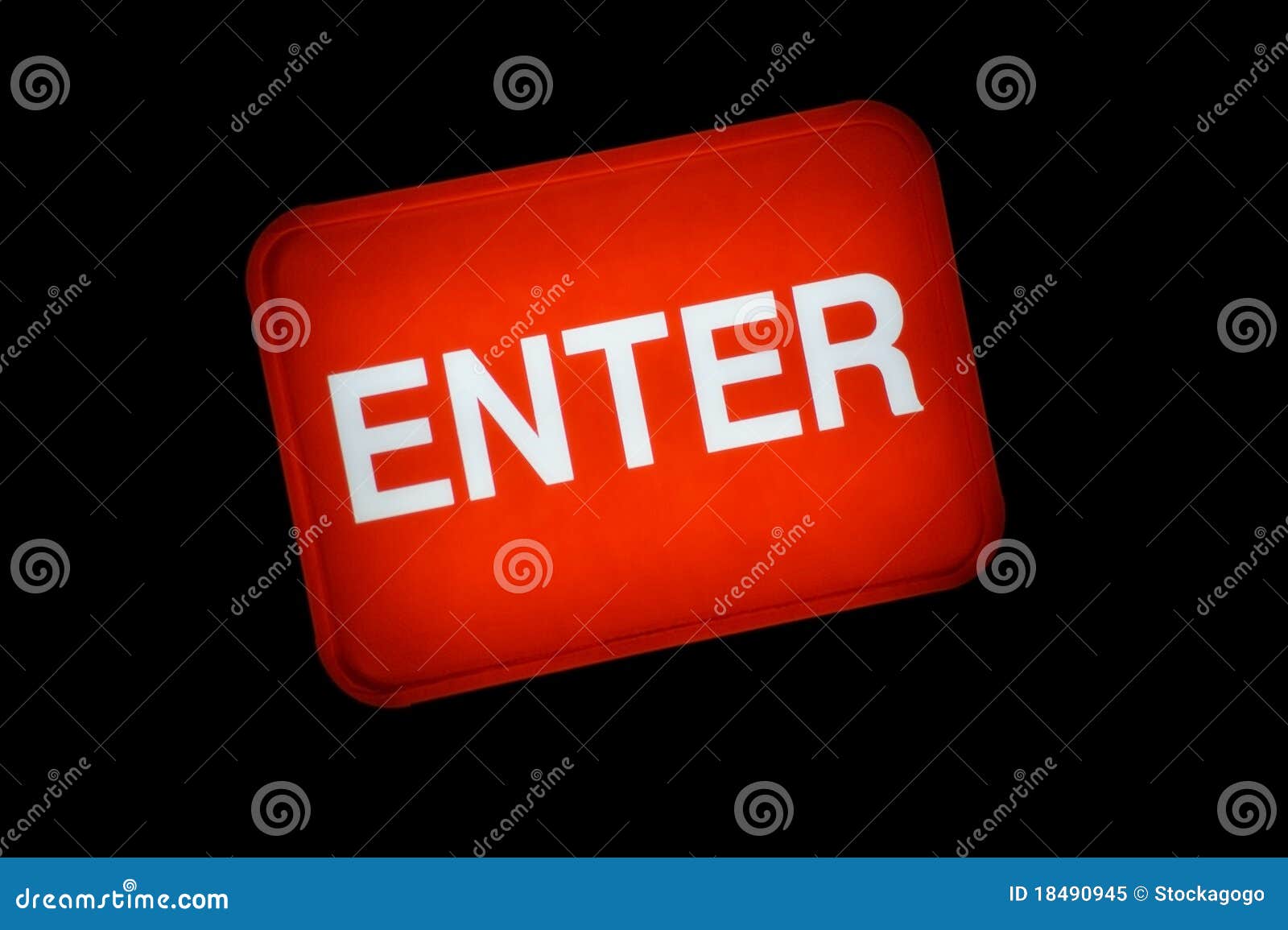 Backlit Enter Button Sign stock image. Image of enter - 18490945