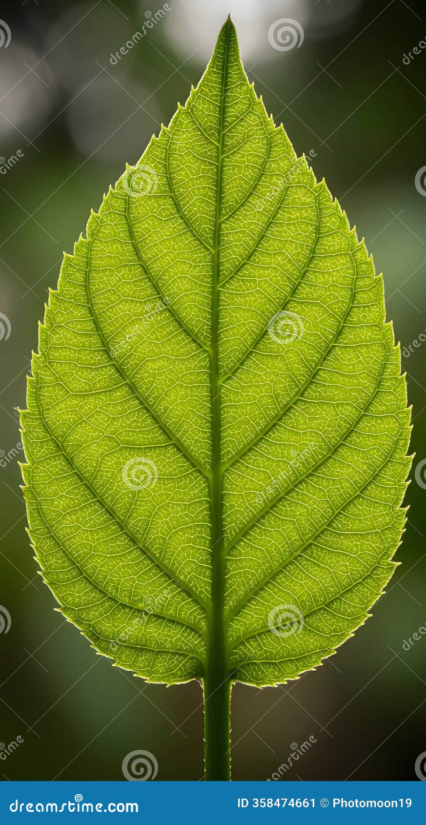Backlit Green Leaf Showing Detailed Veins and Structure in Close-Up ...