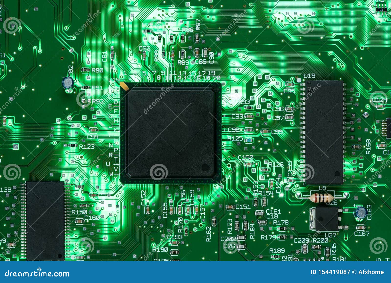 Backlit Green Printed Circuit Board Background Texture Royalty-Free ...