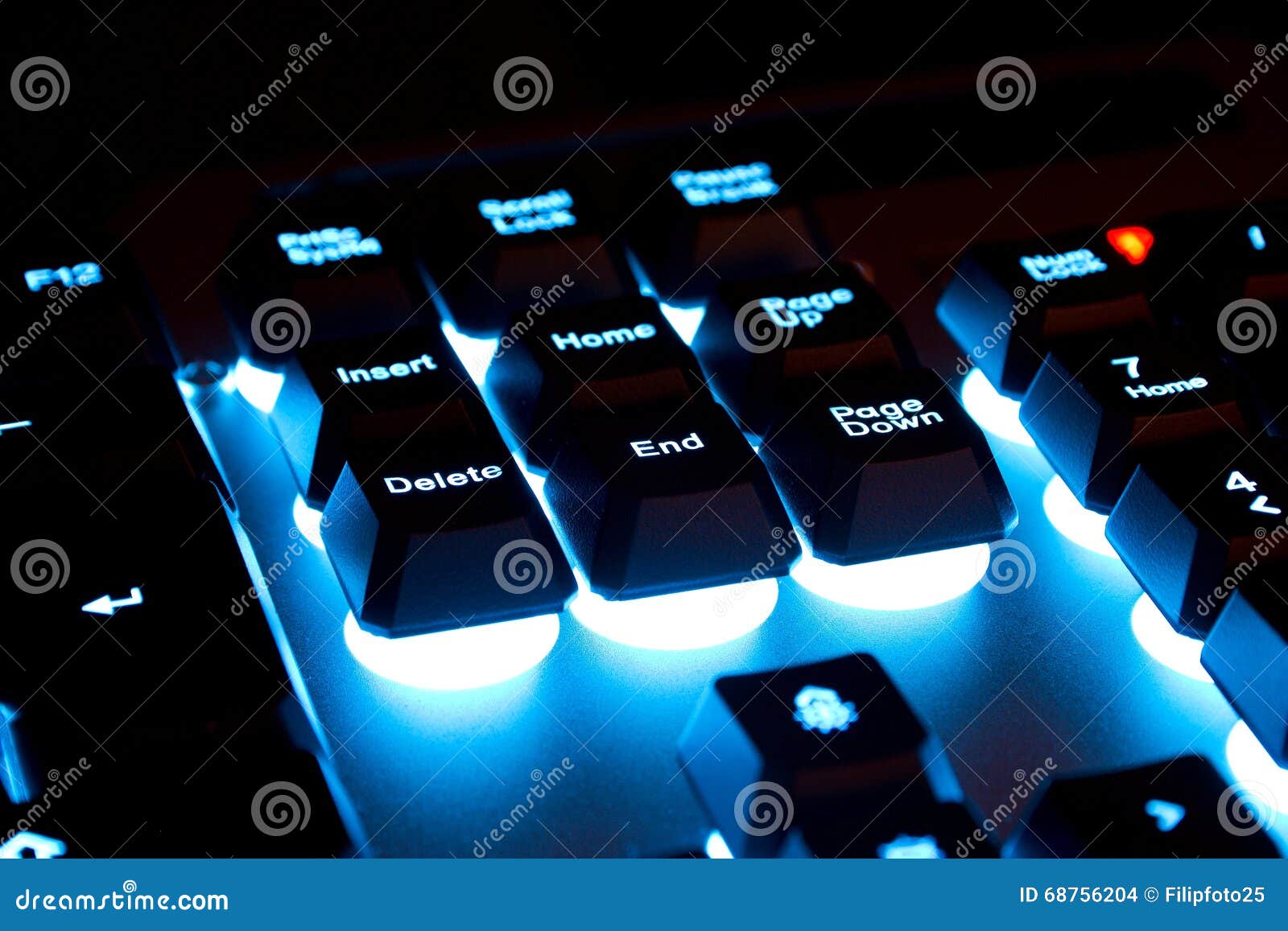 Backlit keyboard stock photo. Image of blurry, copy, color - 68756204