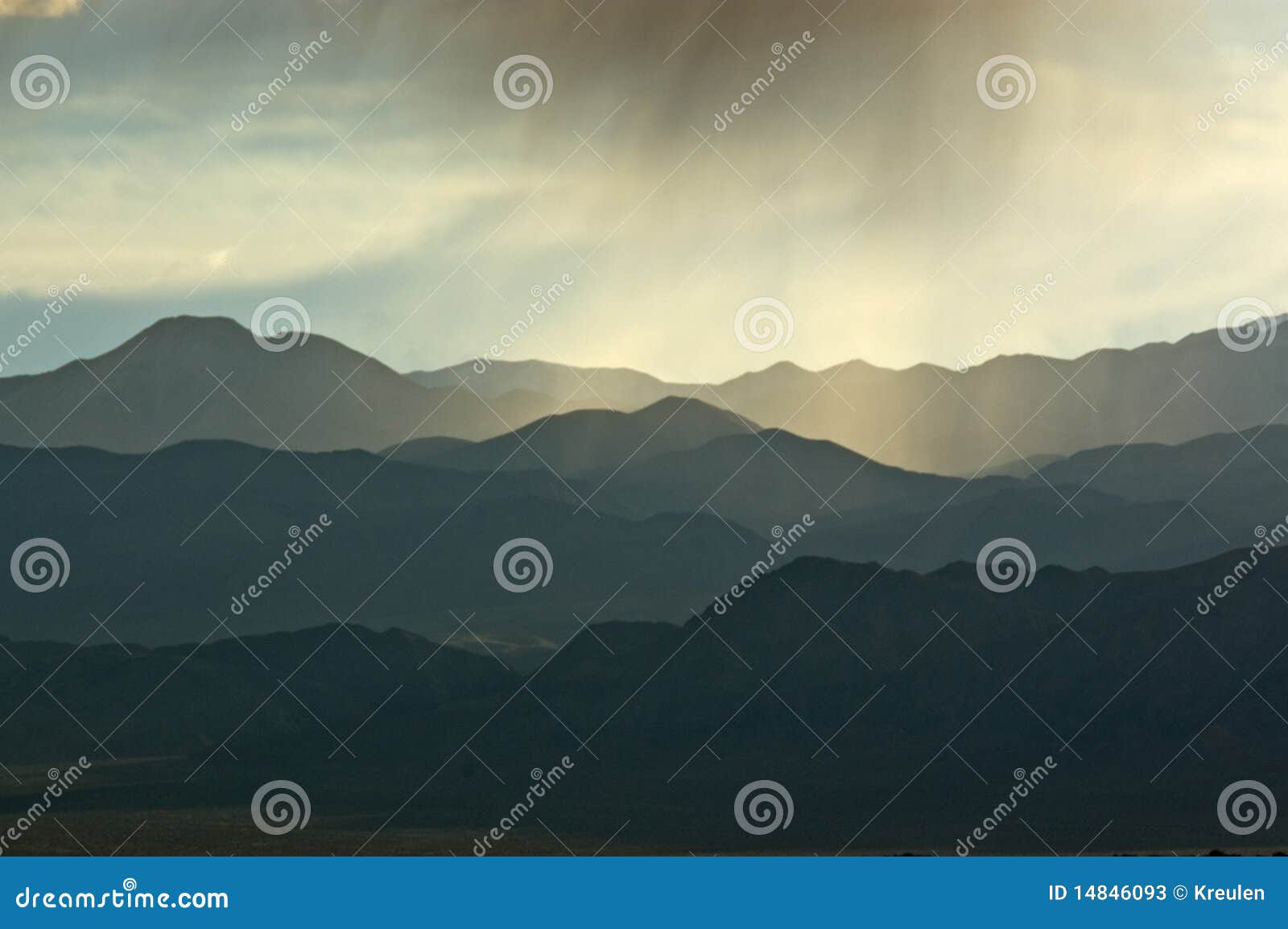 Backlit Mountainscape Cloud Burst Stock Image - Image of remote ...