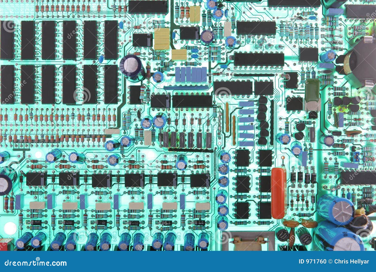 Backlit PCB stock photo. Image of technology, silicon, analogue - 971760