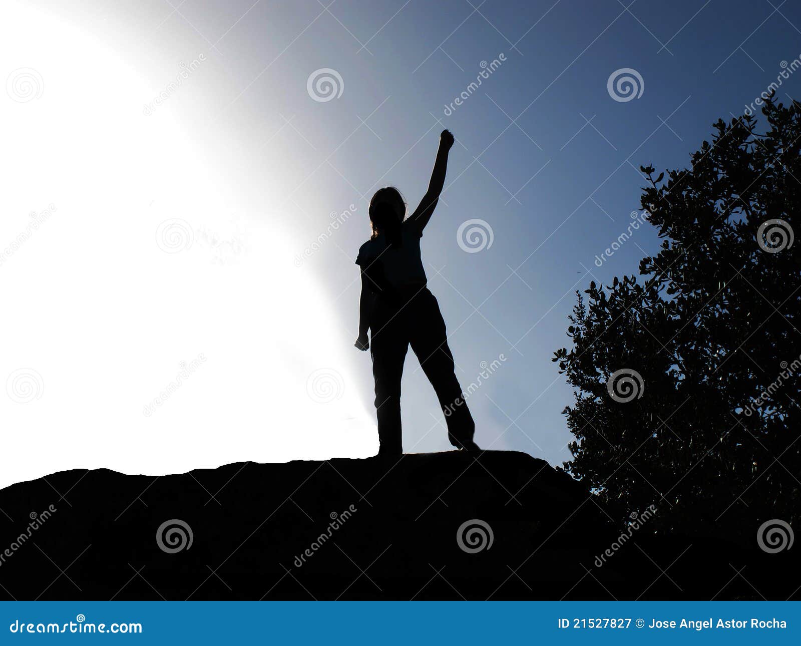 Backlit of Person by Lifting the Arm Stock Image - Image of female ...