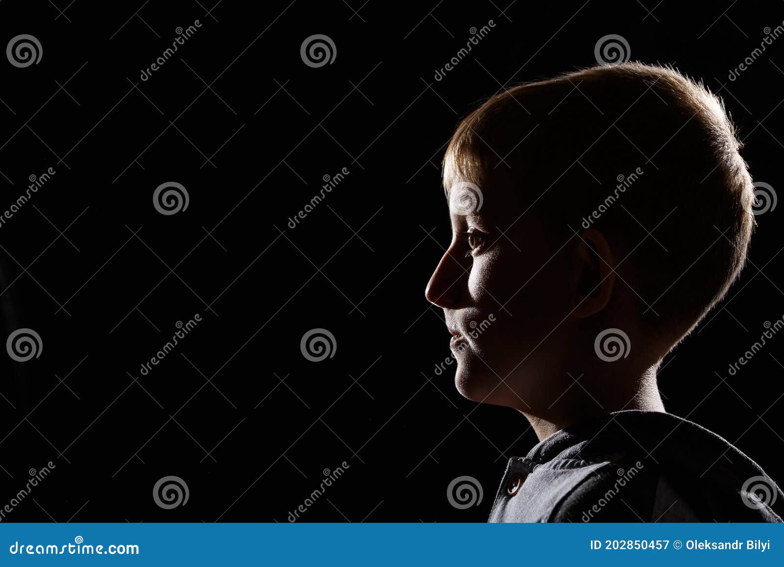 Backlit Portrait of a Child. Stock Image - Image of bedtime ...