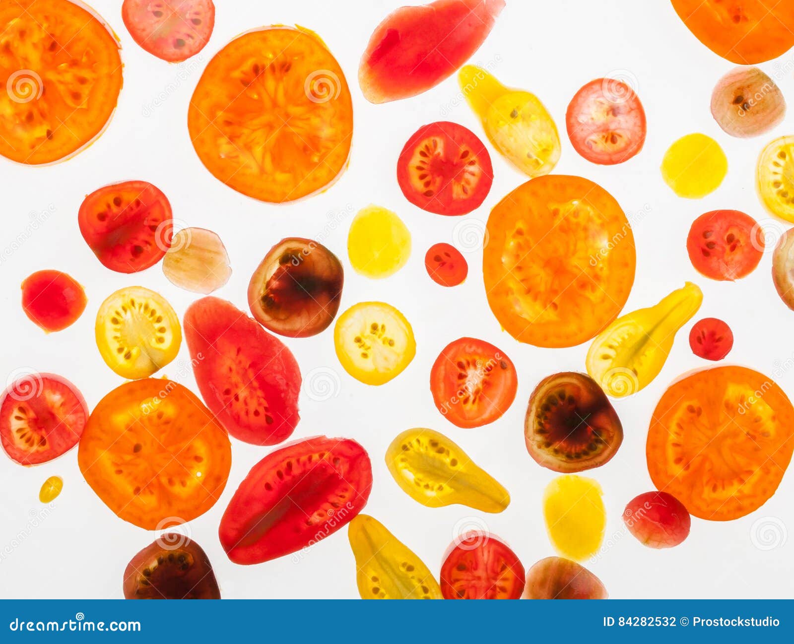 Backlit Slices of Tomato, Abstract Textured Background Stock Photo ...