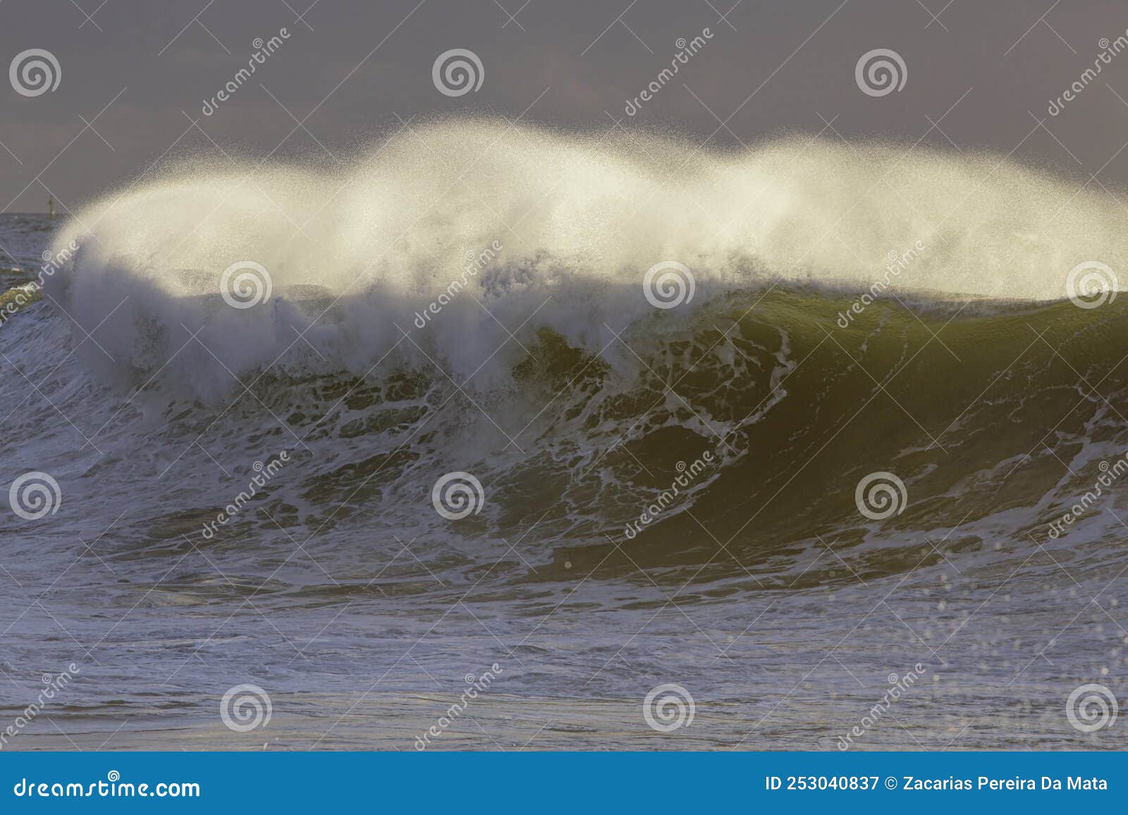 Backlit Stormy Wave Spray at Sunset Stock Image - Image of beauty ...
