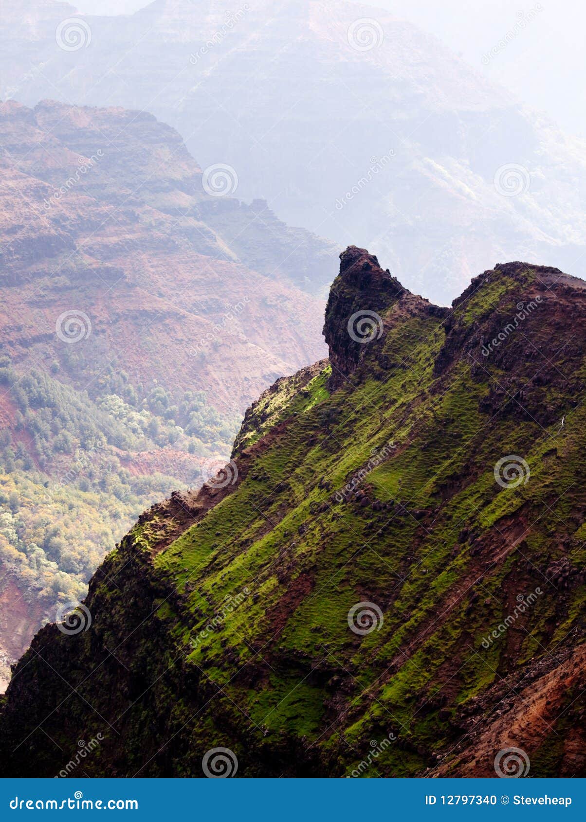 Backlit View Down Waimea Canyon Stock Photo - Image of ravine, deep ...