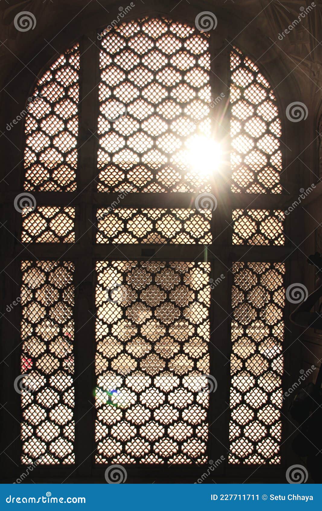 Backlit Window Highlighting the Jaali Pattern Stock Image - Image of ...