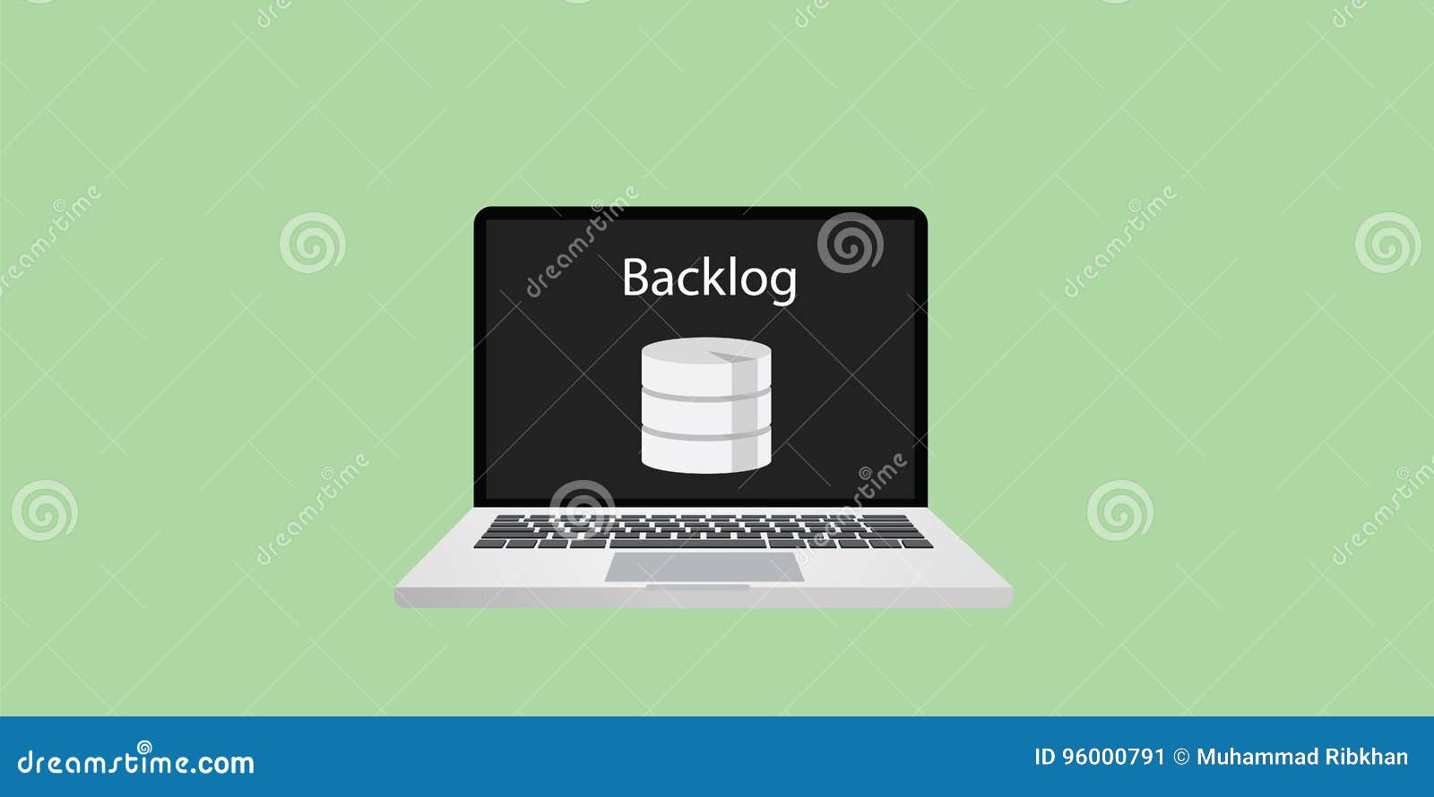 Backlog with Laptop and Database Icon on Screen and Back Log Text Stock ...