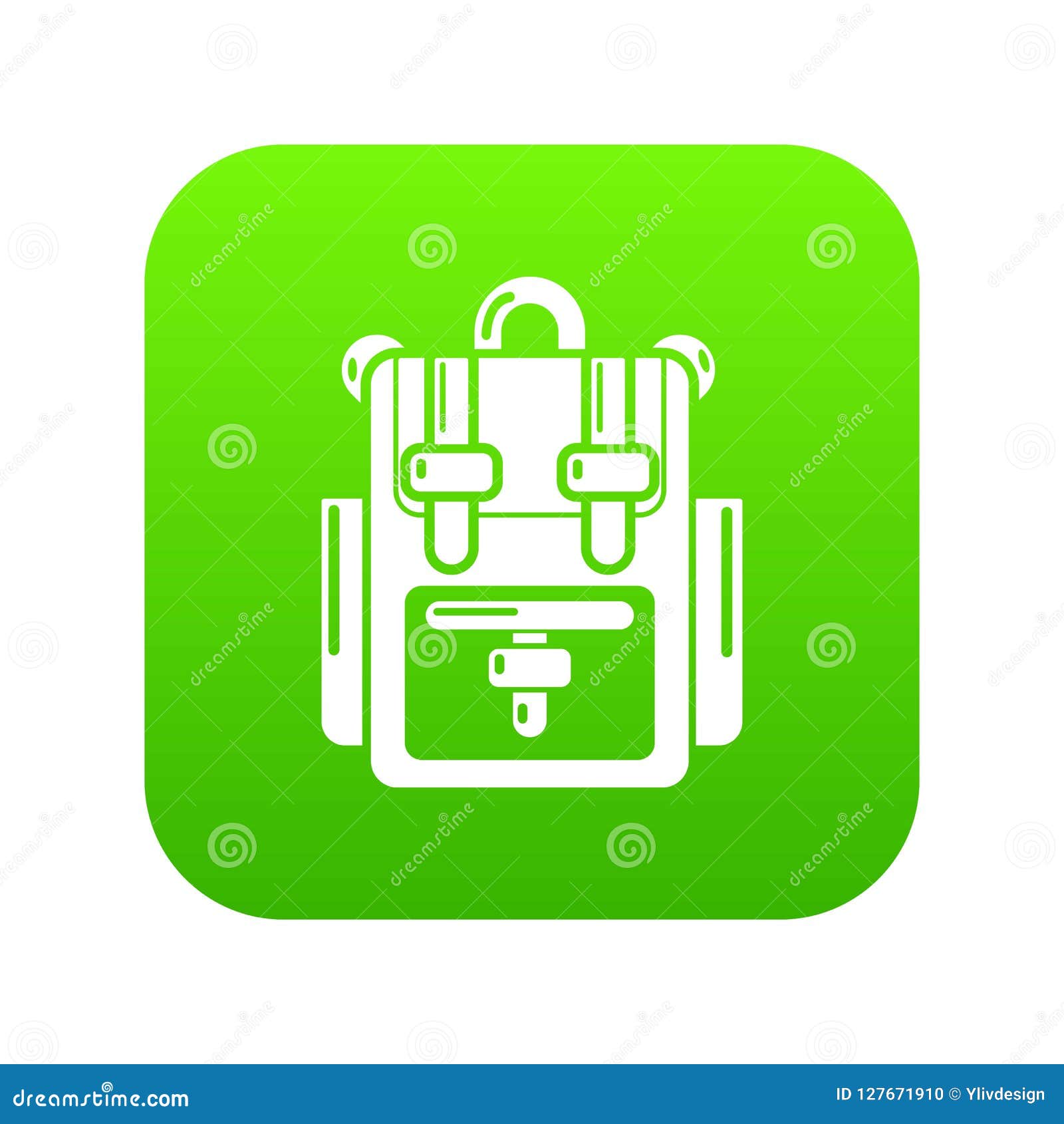 Backpack Adventure Icon Green Vector Stock Vector - Illustration of ...