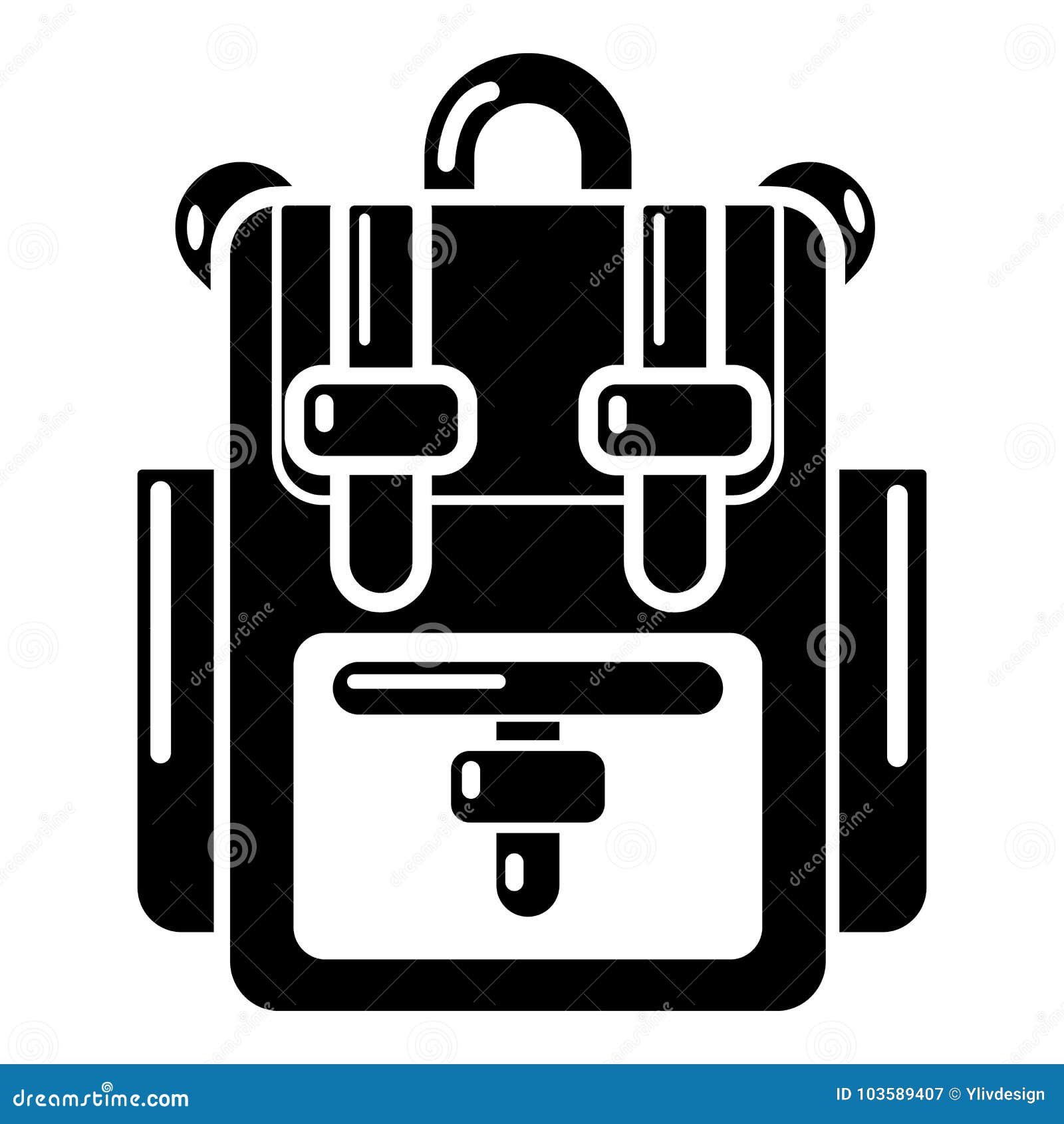 Backpack Adventure Icon, Simple Black Style Stock Vector - Illustration ...