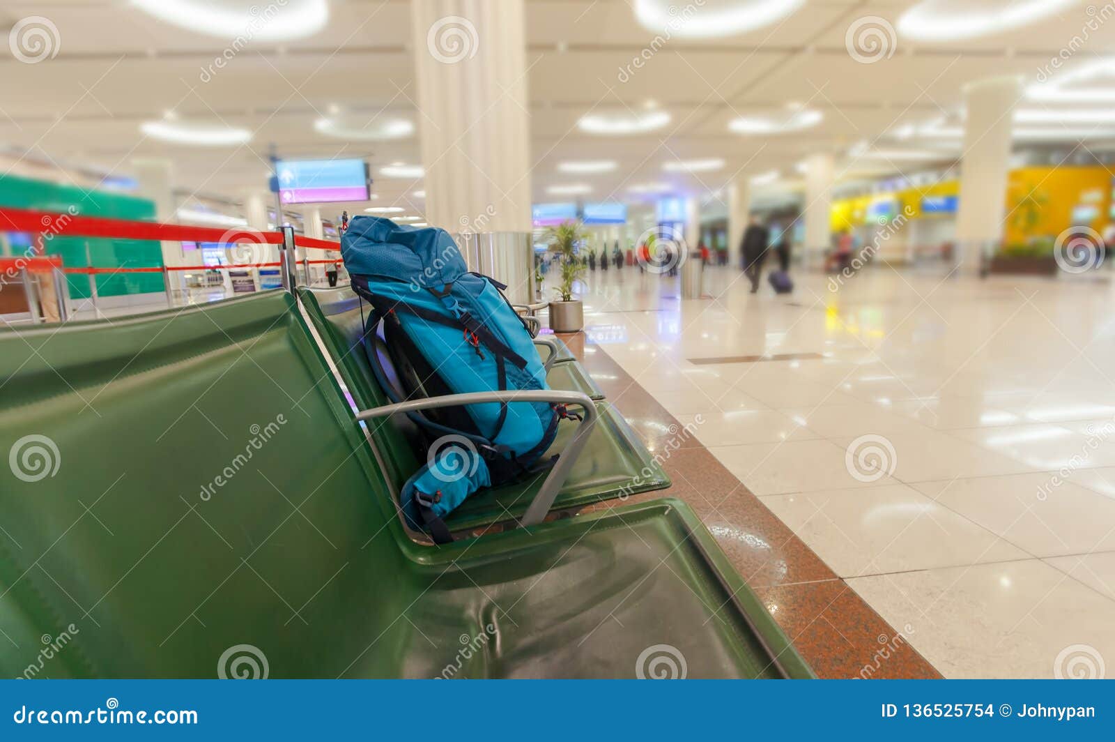 Backpack in the airport stock photo. Image of luggage - 136525754