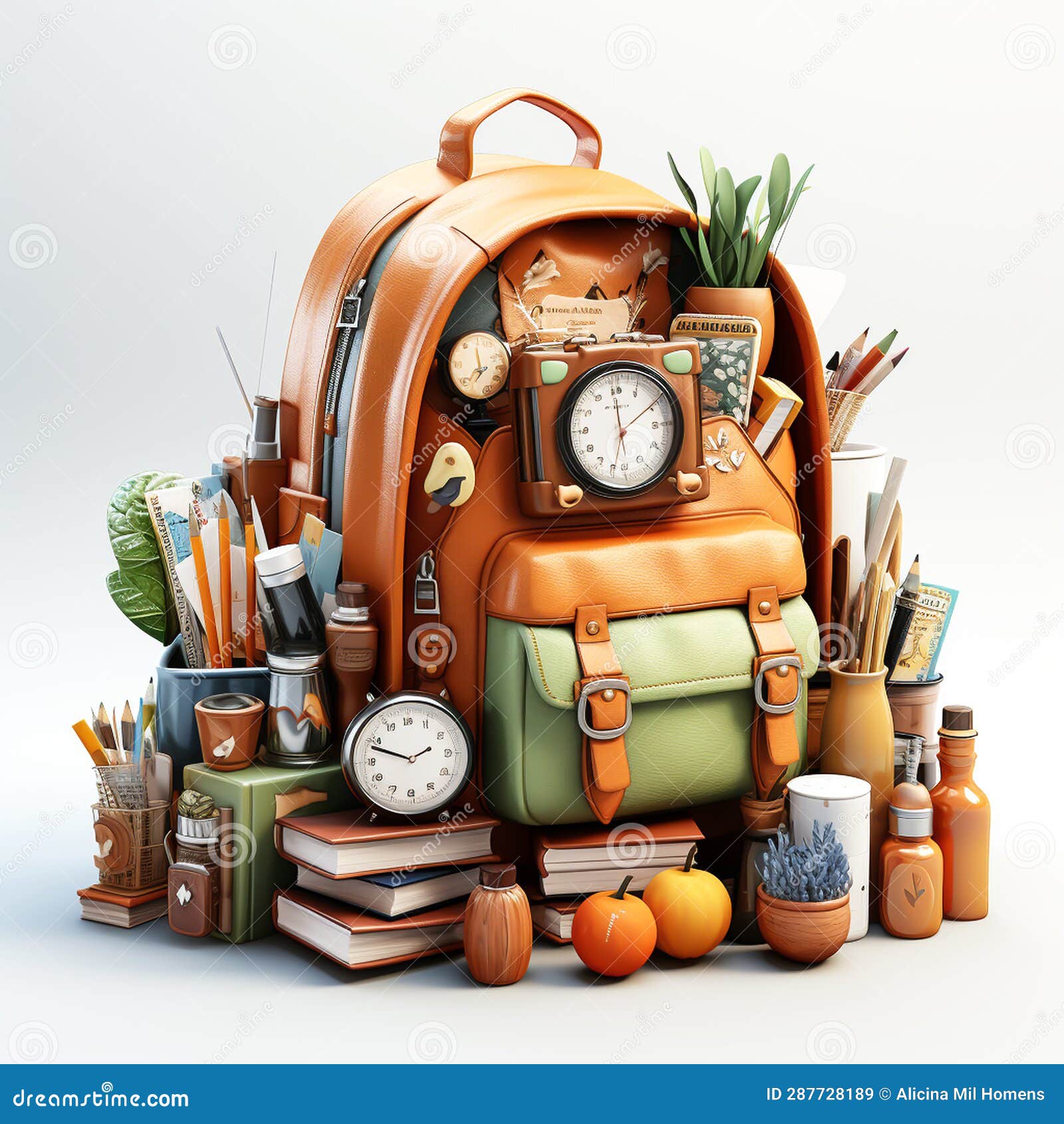 Backpack, Back To School Concept. AI Generated Stock Illustration ...