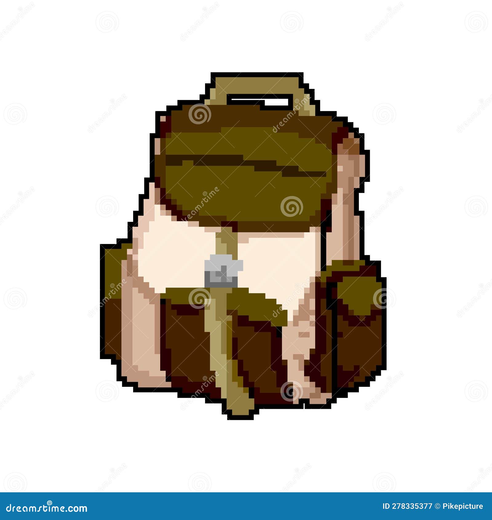 Backpack Bag Camp Game Pixel Art Vector Illustration Stock Vector ...