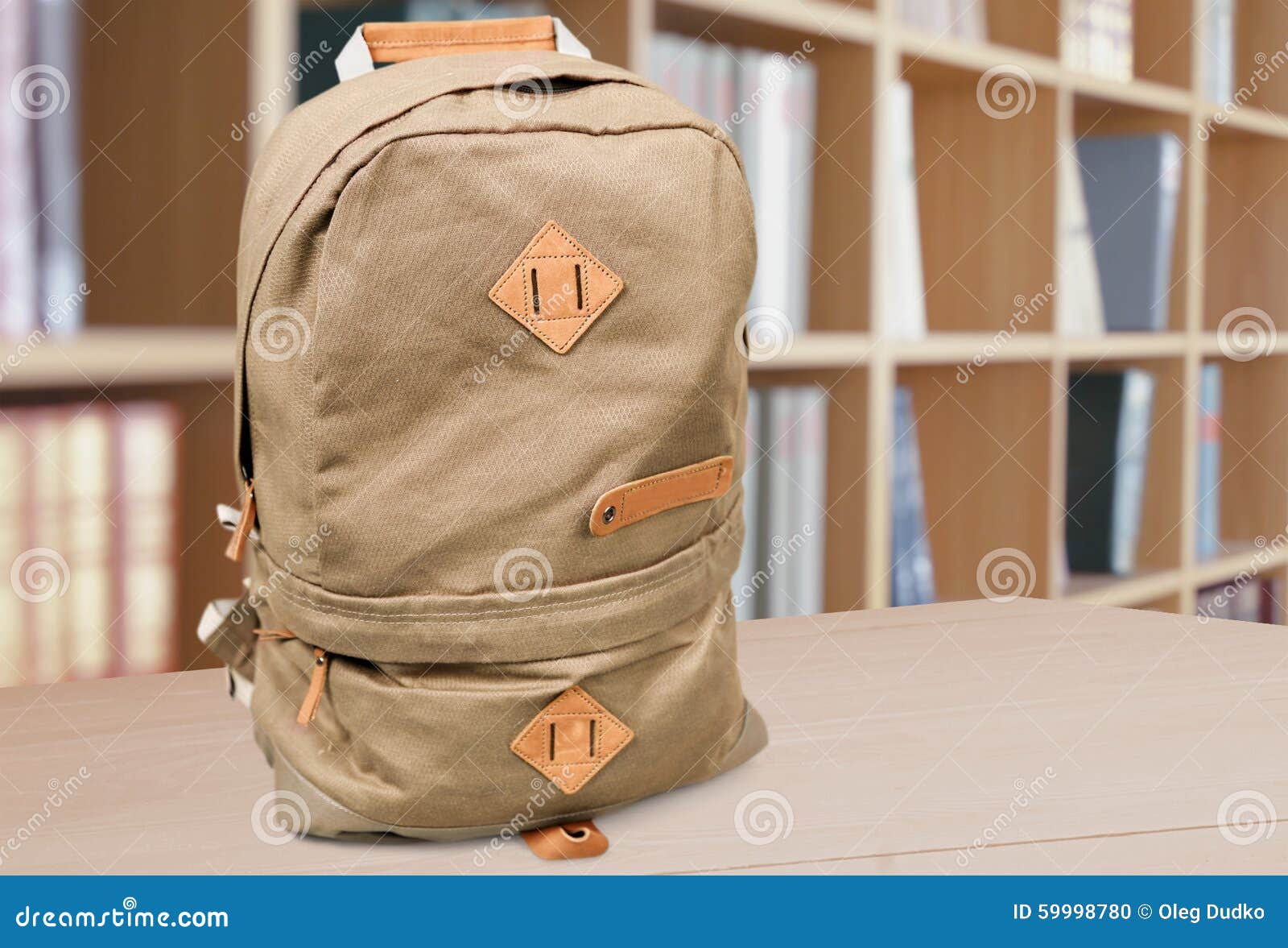 Backpack stock photo. Image of knapsack, beige, handle - 59998780